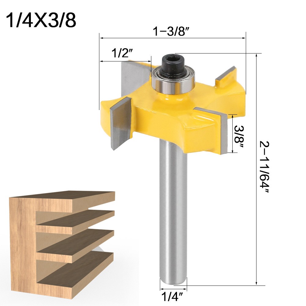 T type Router Bit 6mm Shank Wood Milling Cutter with Bearing for ...