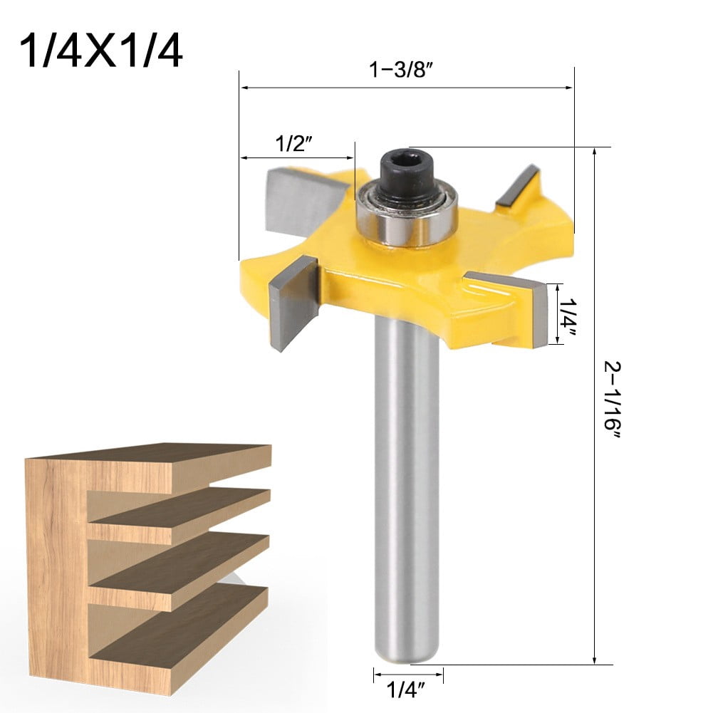 T type Router Bit 6mm Shank Wood Milling Cutter with Bearing for ...
