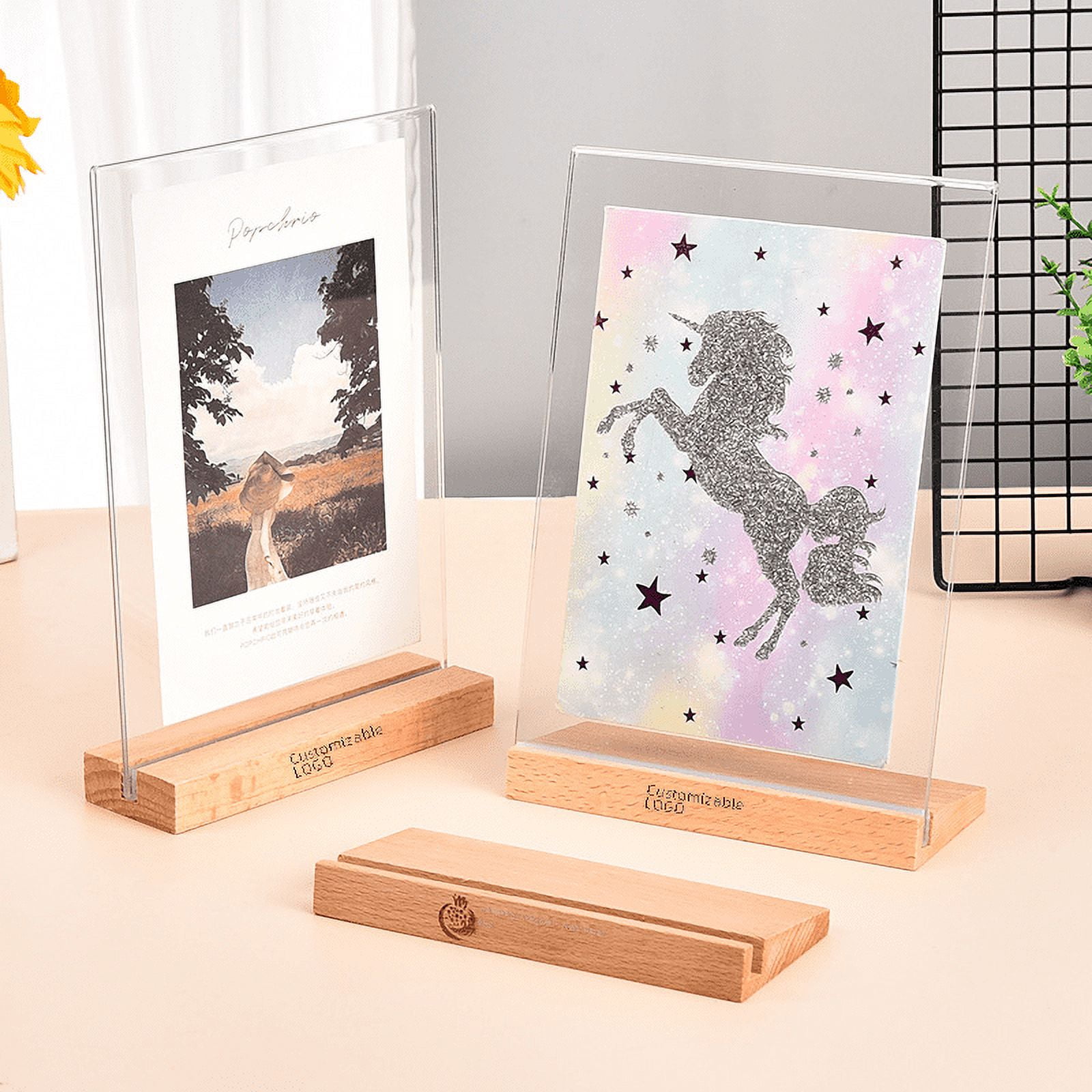 T-type acrylic table card beech wood table sign Office display card ...