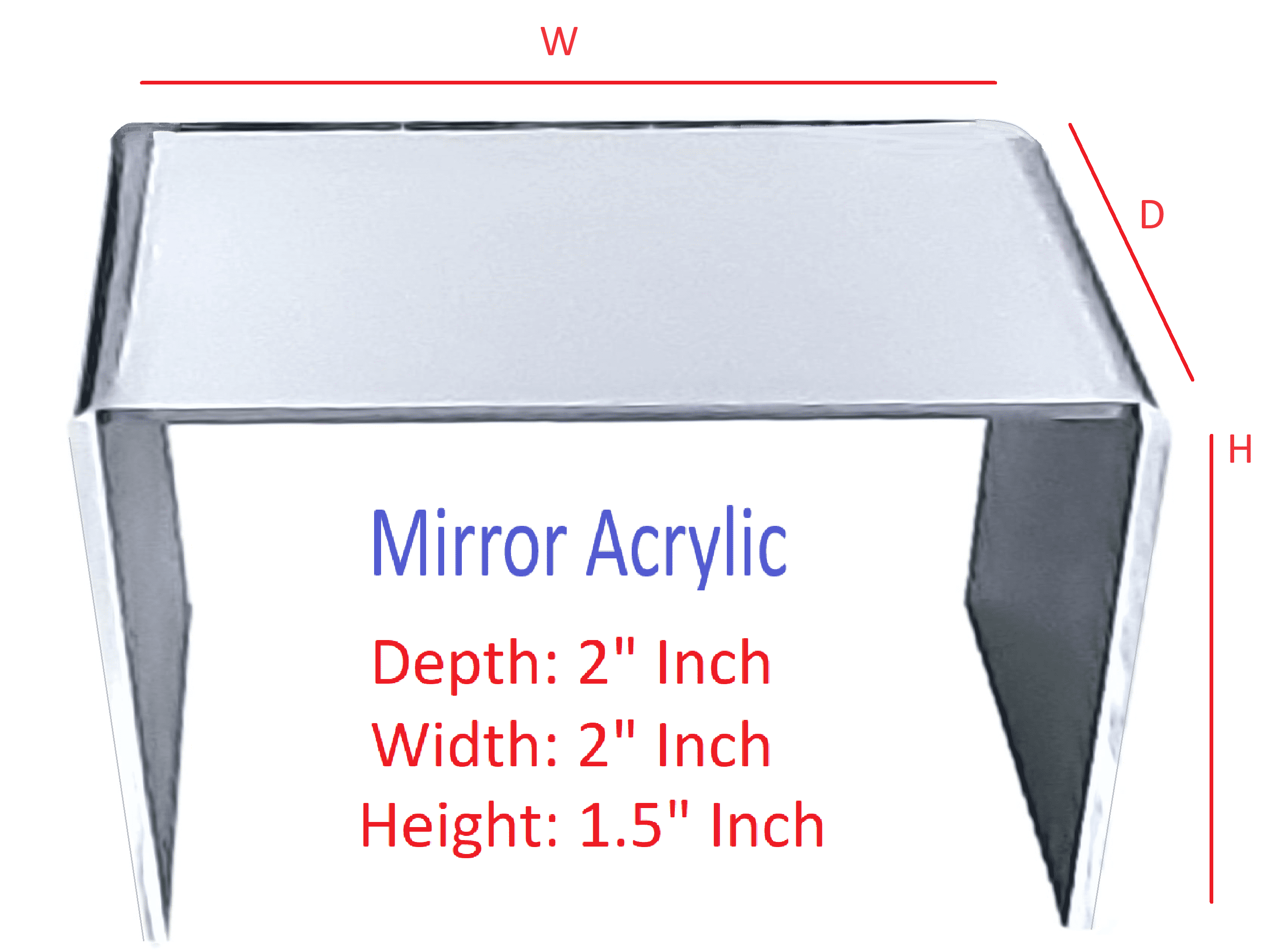T'z Tagz 2x2x1.5 Inch Mirror Acrylic Riser Display Stands New 2 Pack ...