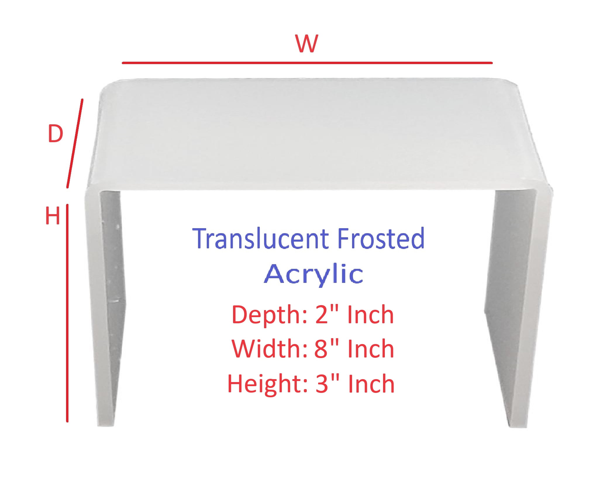T'z Tagz 2x8x3 Inch Frosted White Acrylic Riser Display Stands New 2 ...