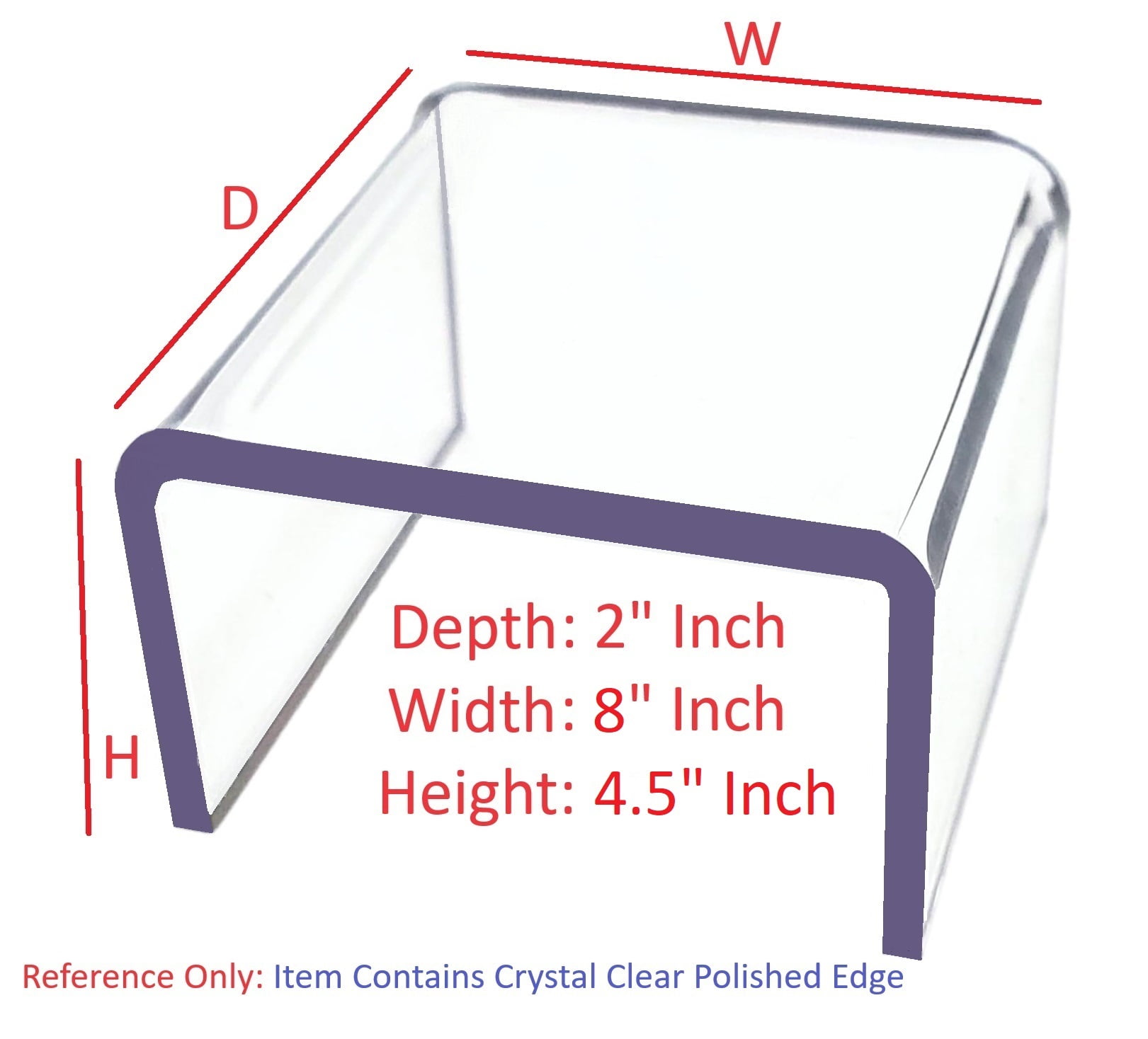 T'z Tagz 2x8x4.5 Inch Crystal Clear Acrylic Riser Display Stand New 2 ...