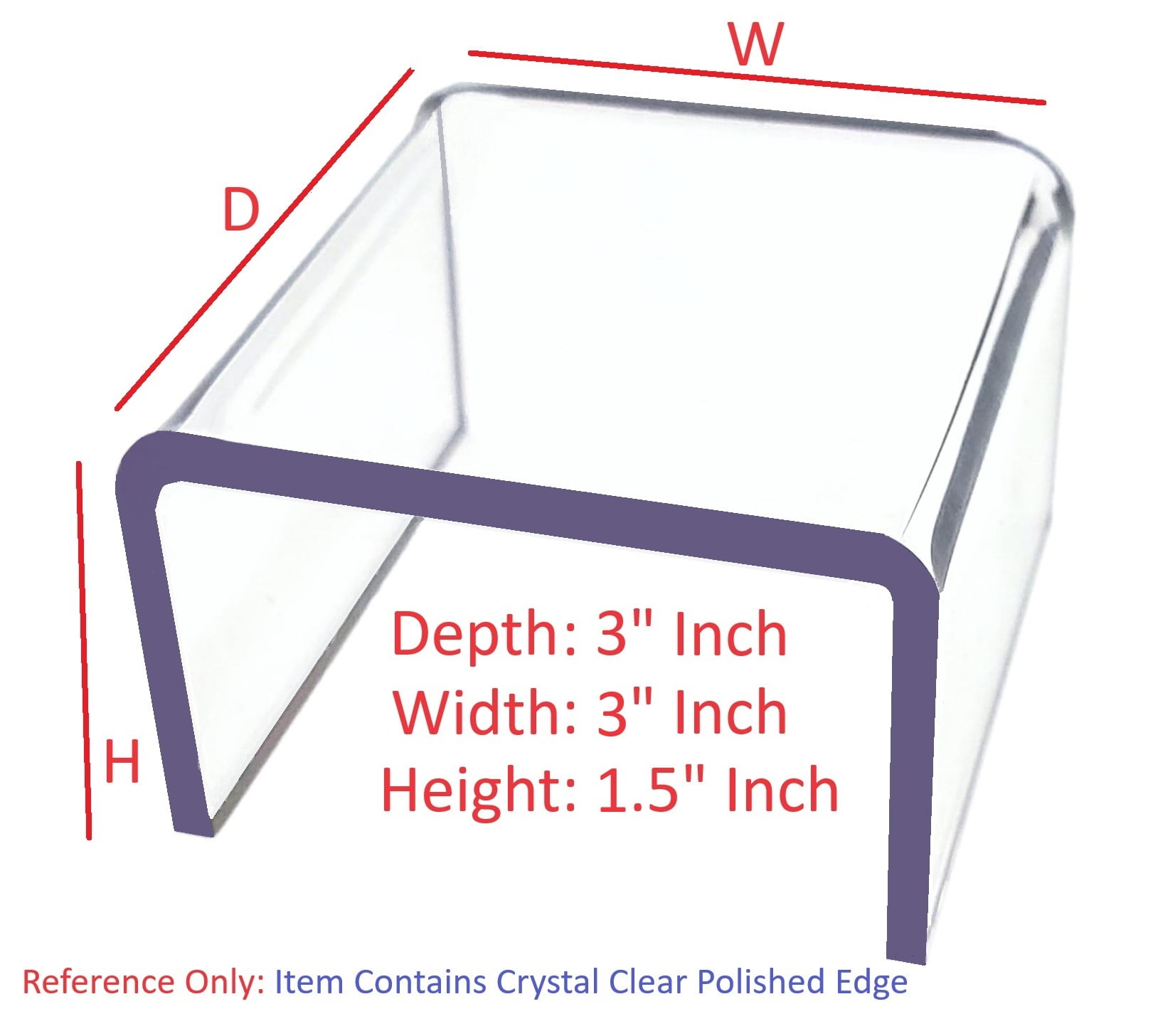 T'z Tagz 3x3x1.5 Inch Crystal Clear Acrylic Riser Display Stand New 2 ...