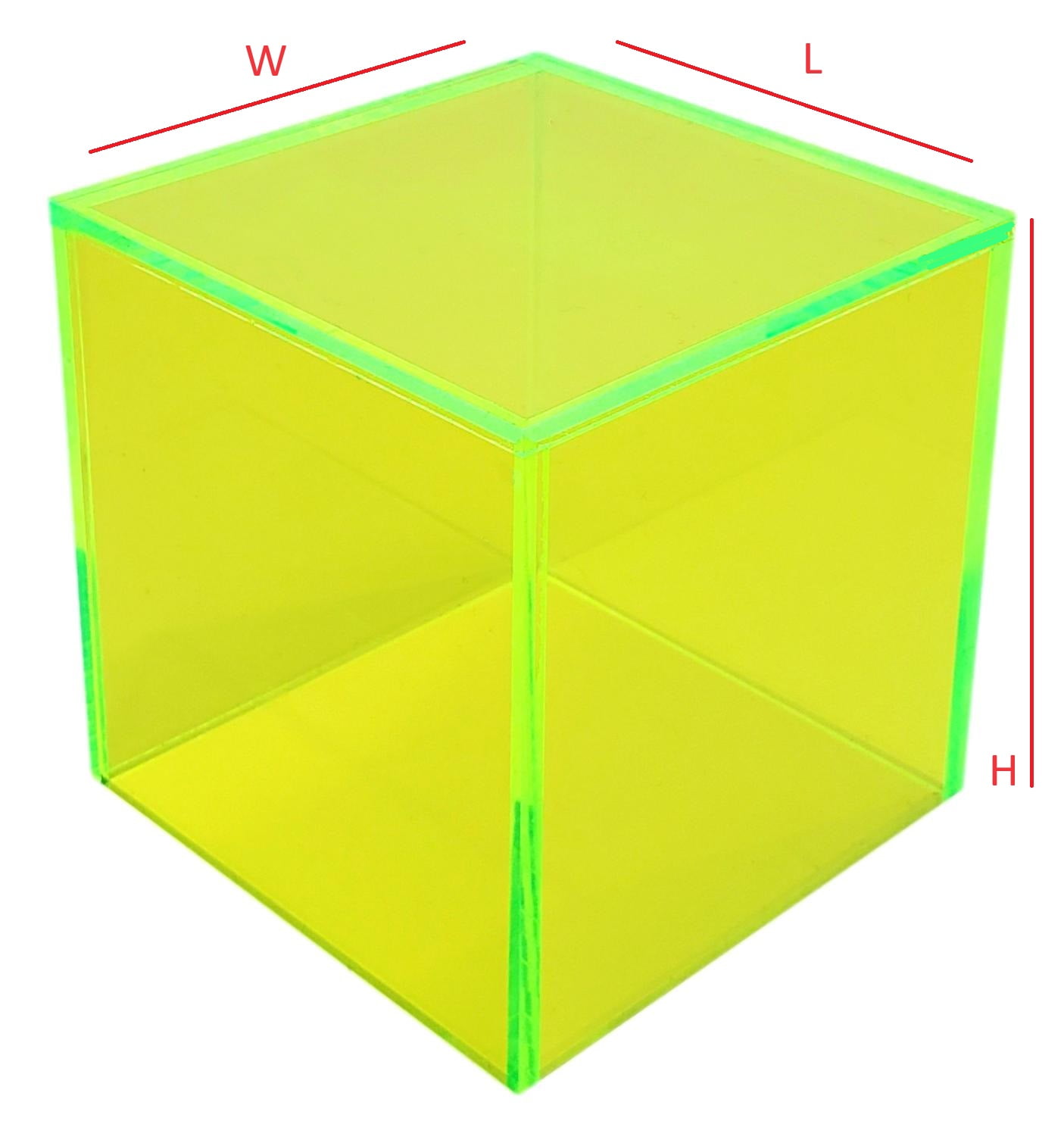 T'z Tagz 3x3x3 Neon Green Acrylic Display Riser Box Cube Pedestal Stand ...