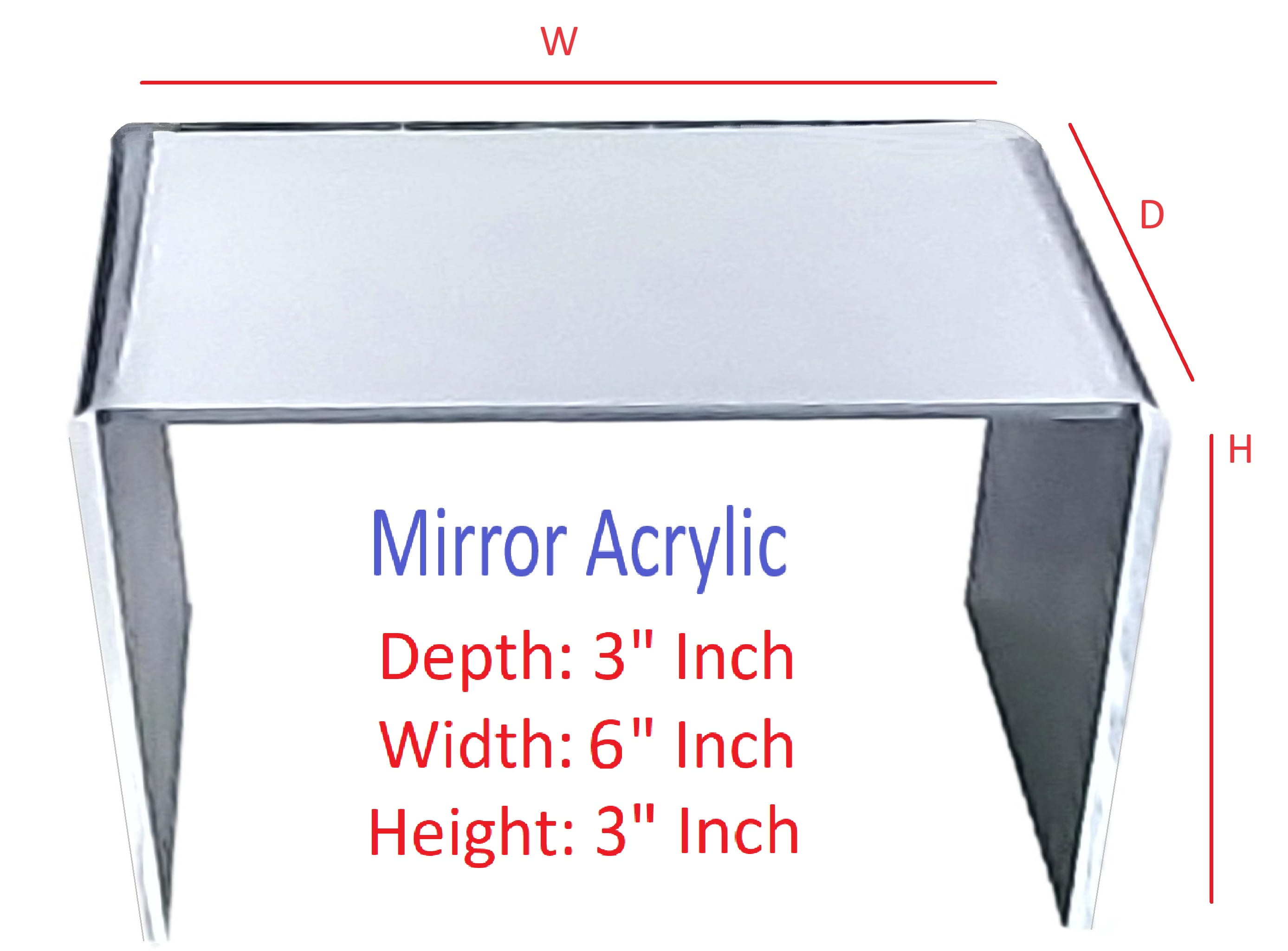 T'z Tagz 3x6x3 Inch Mirror Acrylic Riser Display Stands New 2 Pack ...