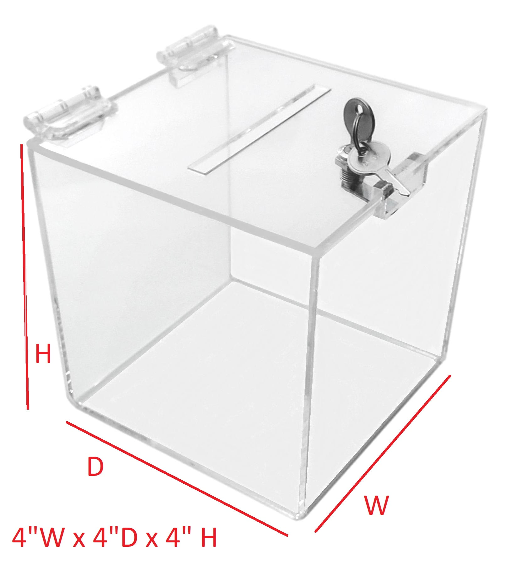 T'z Tagz 4 Inch Clear Acrylic Locking Donation, Ballot, Suggestion Box ...