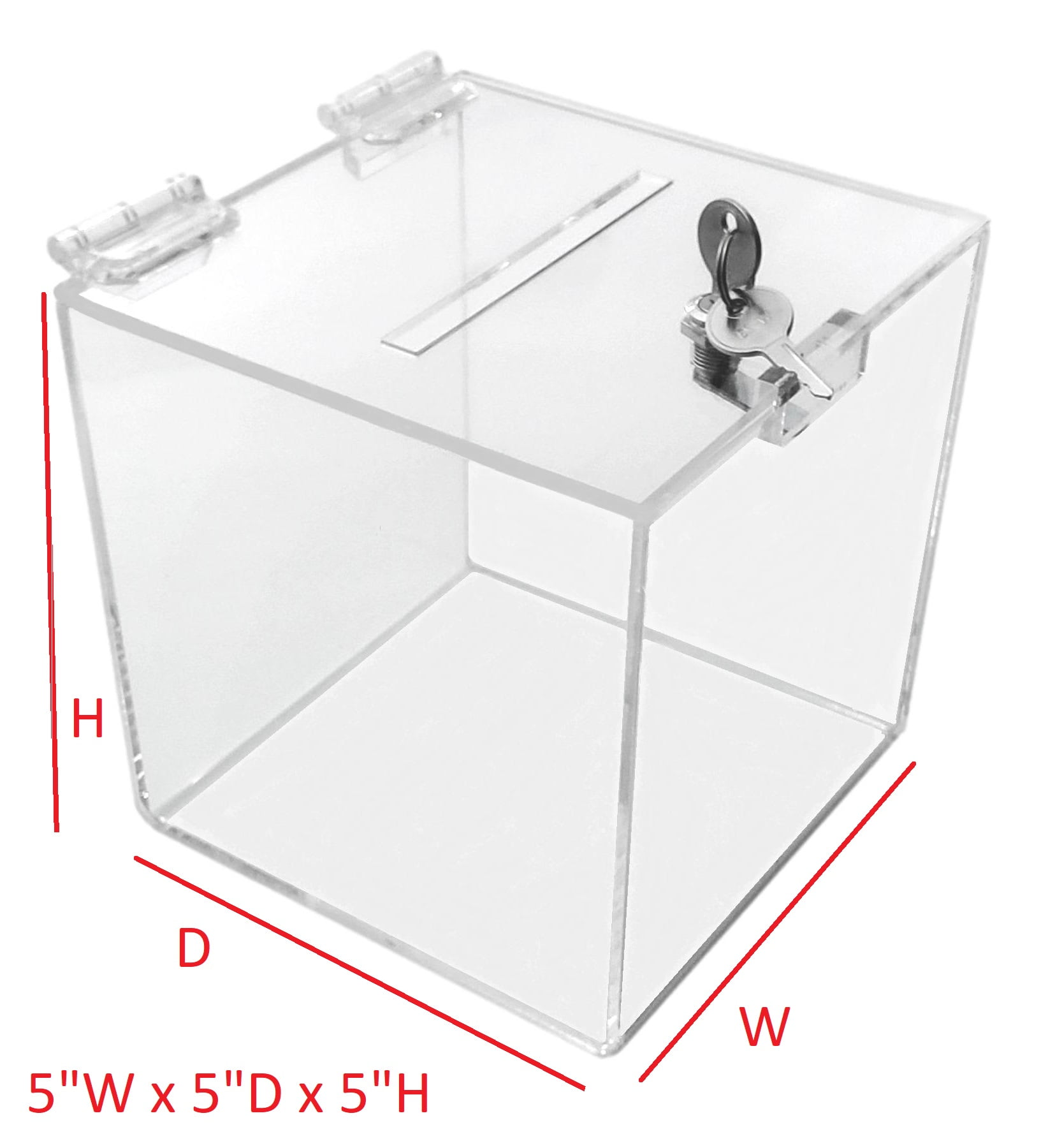 T'z Tagz 5 Inch Clear Acrylic Locking Donation, Ballot, Suggestion Box ...