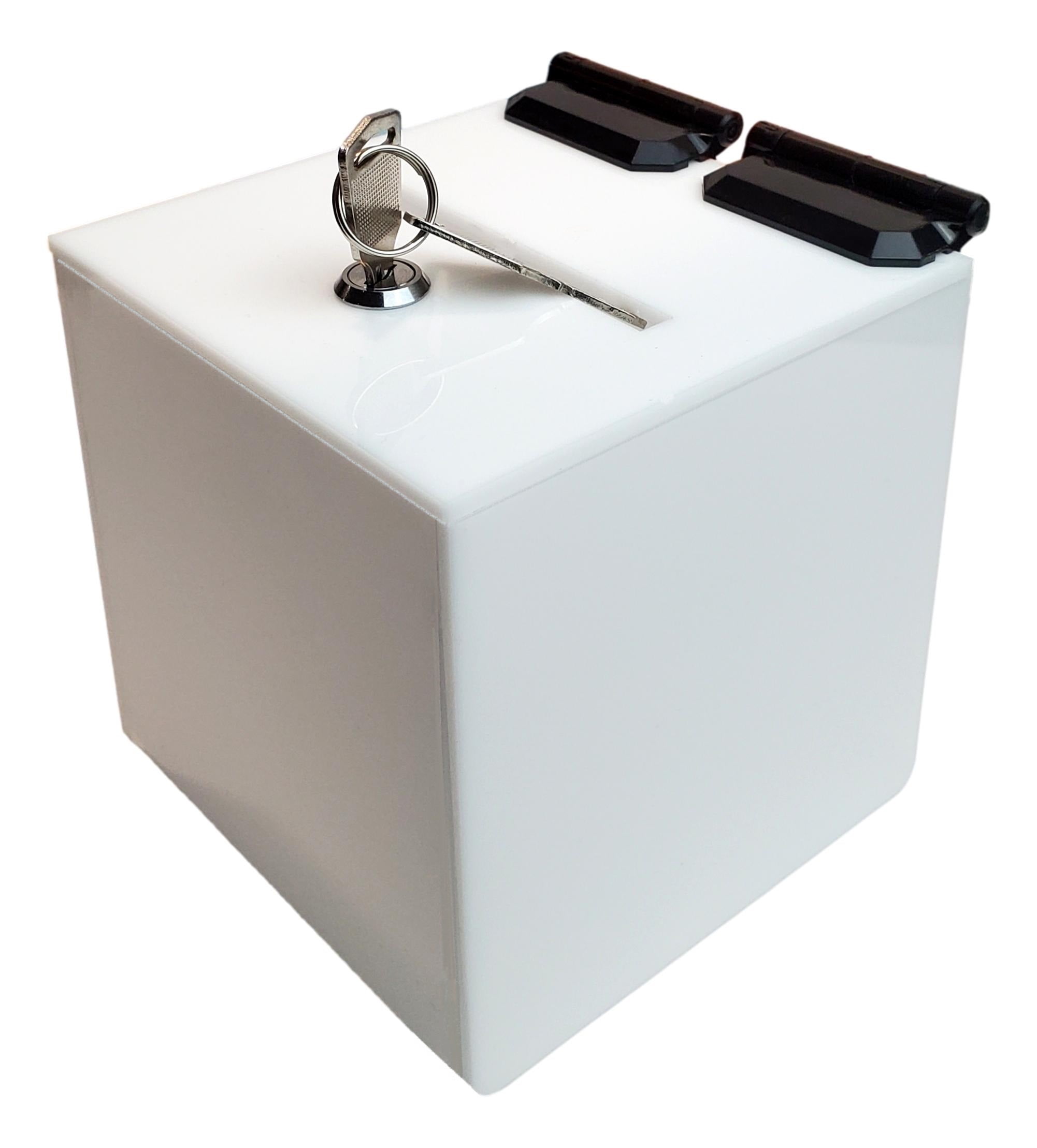 T'z Tagz 5 Inch Solid White Acrylic Locking Donation, Ballot ...