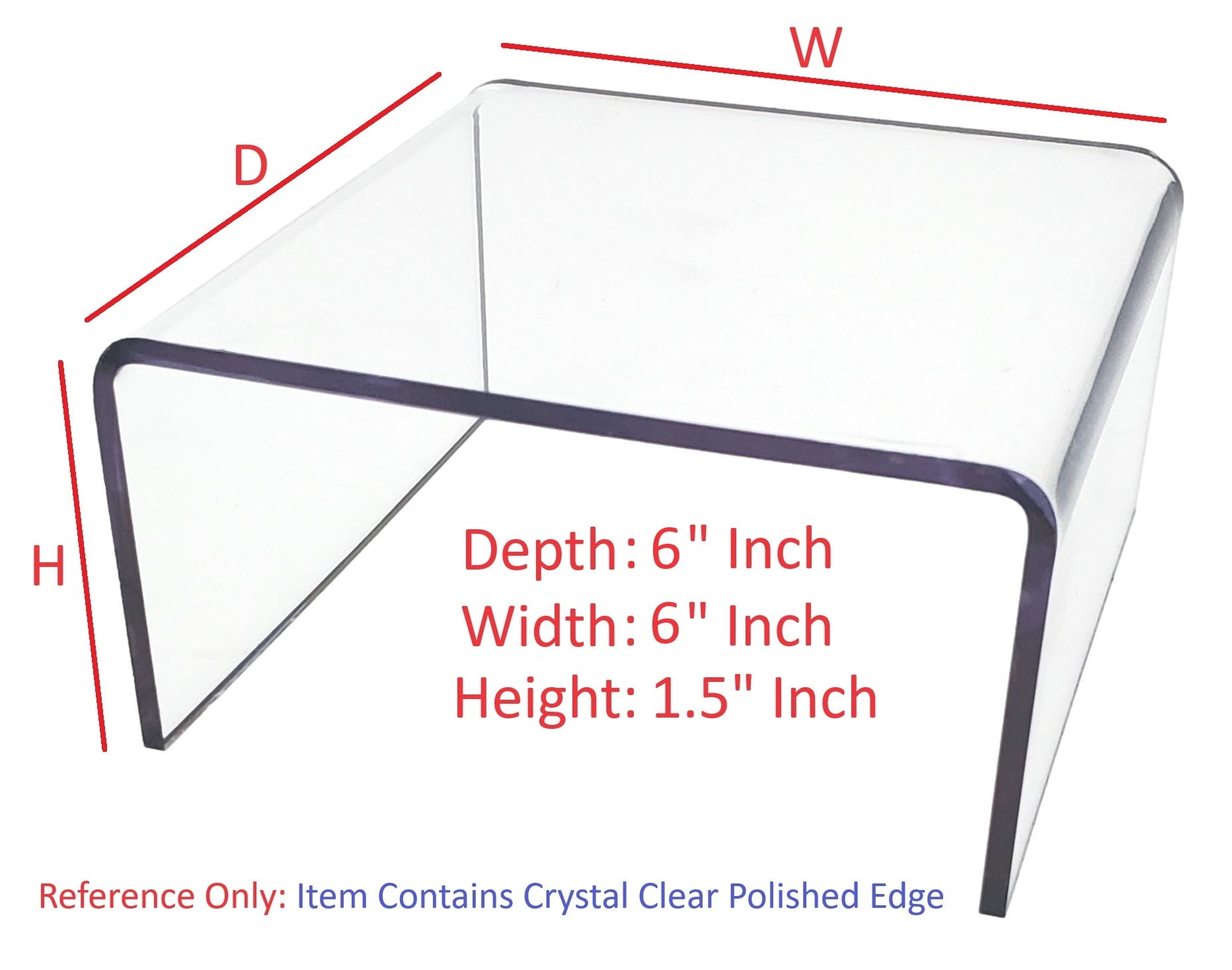 T'z Tagz 6x6x1.5 Inch Crystal Clear Acrylic Riser Display Stand New 2 ...