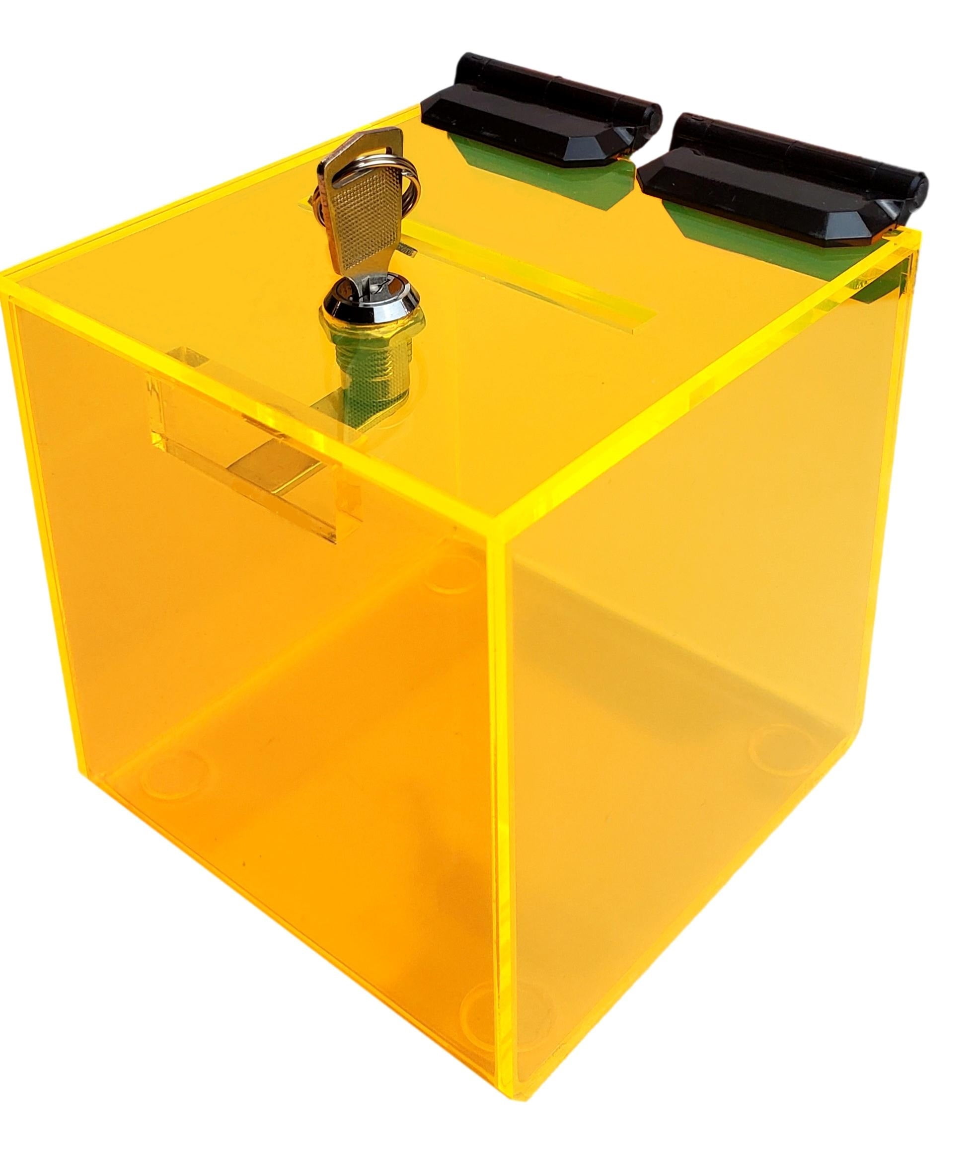 T'z Tagz 7 Inch Neon Yellow Acrylic Locking Donation, Ballot ...