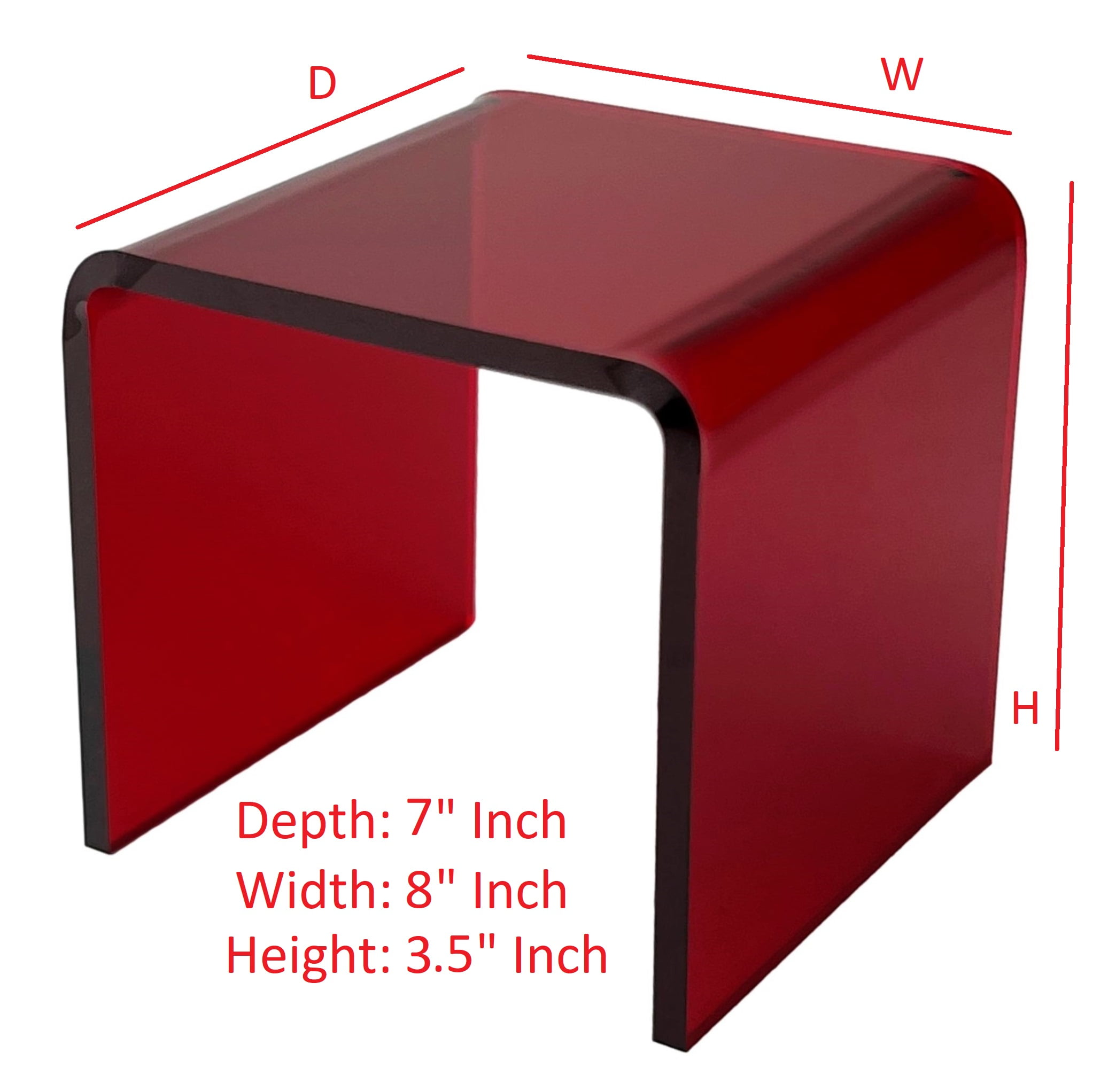 T'z Tagz 7x8x3.5 Inch Transparent Red Acrylic Riser Display Stands New ...