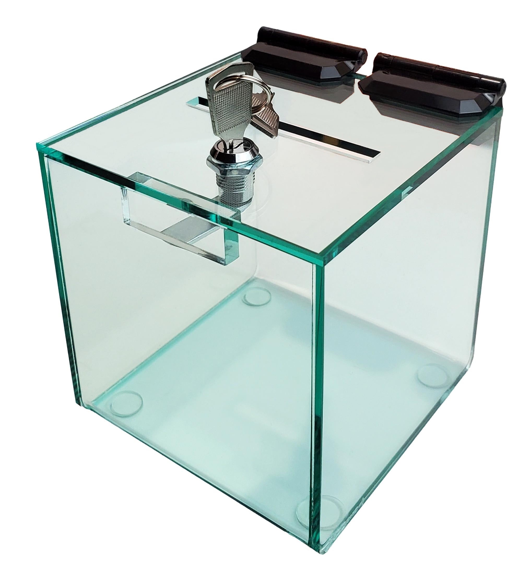 T'z Tagz 8 Inch Glass Green Acrylic Locking Donation, Ballot ...