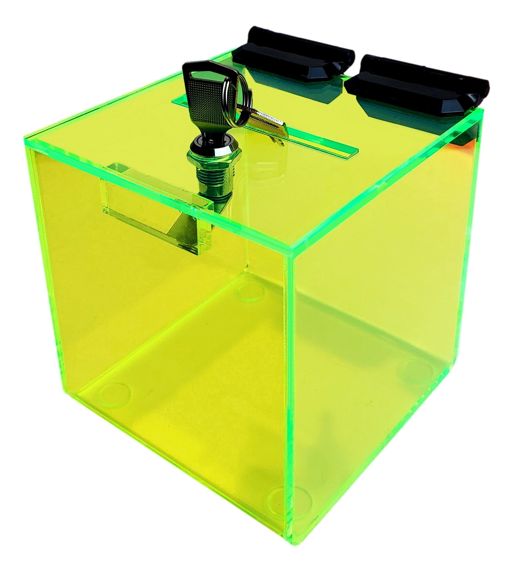 T'z Tagz 8 Inch Neon Green Acrylic Locking Donation, Ballot, Suggestion ...