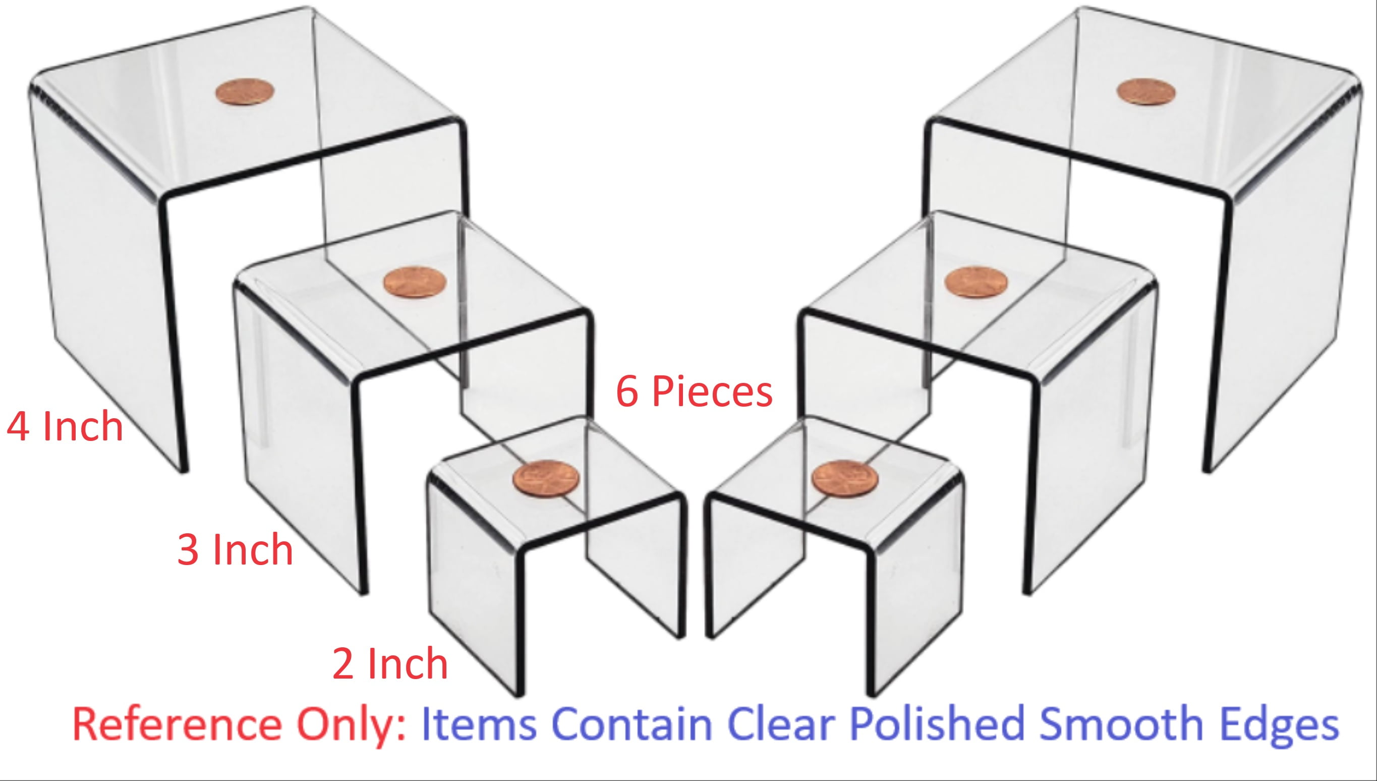 T'z Tagz Brand New Clear Acrylic Risers 2 3 4 Inch Showcase Display ...