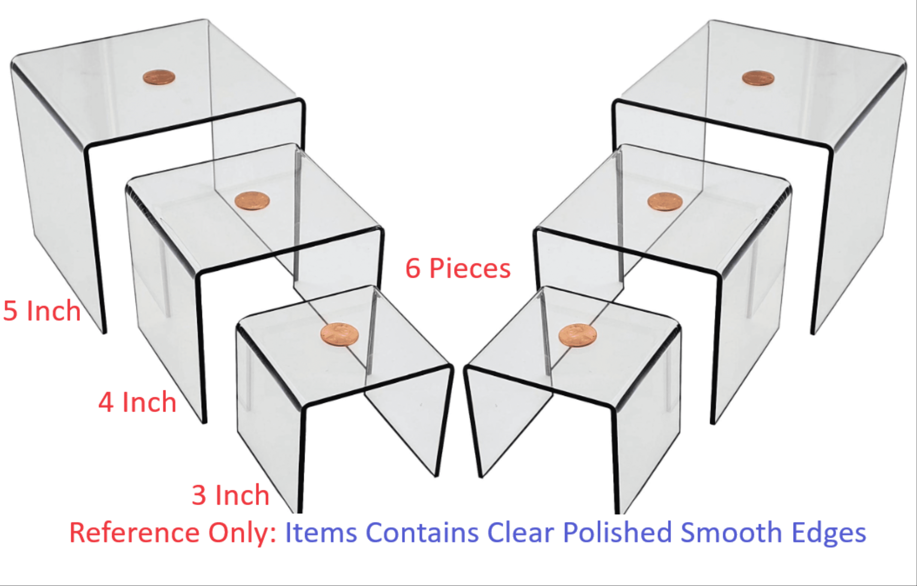 T'z Tagz Brand New Clear Acrylic Risers 3 4 5 Inch Showcase Display ...