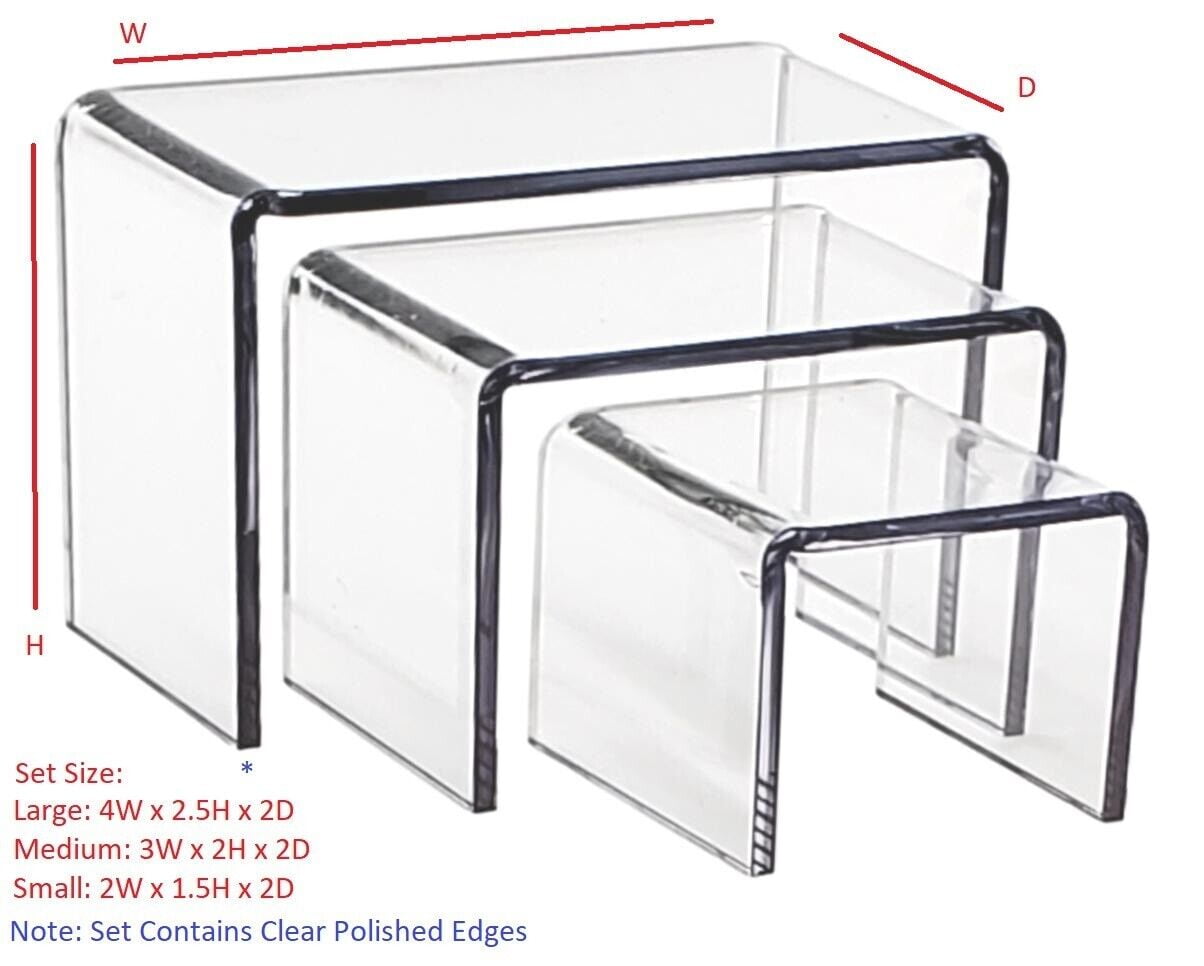 T'z Tagz Low-Cost Economy Acrylic Risers Small Display Stands Brand New ...