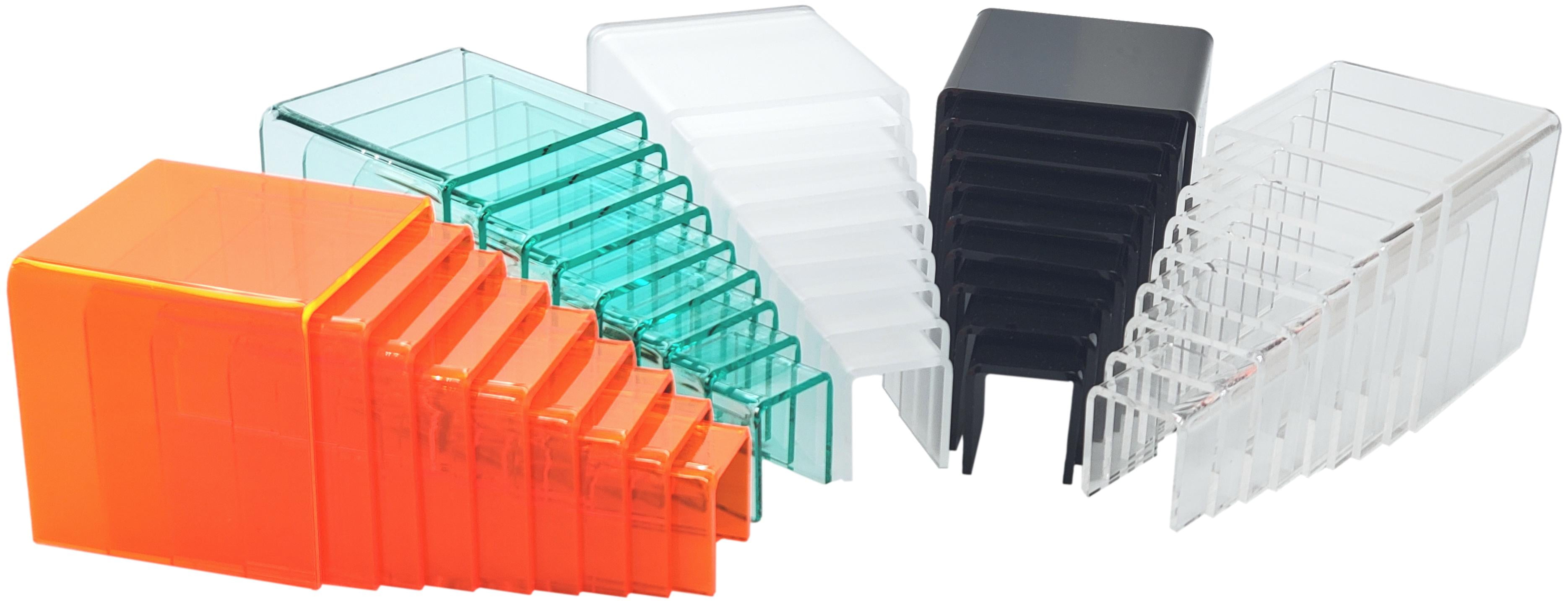 T'z Tagz Neon Orange Acrylic Riser Display Stand 9 Piece Variation Set ...