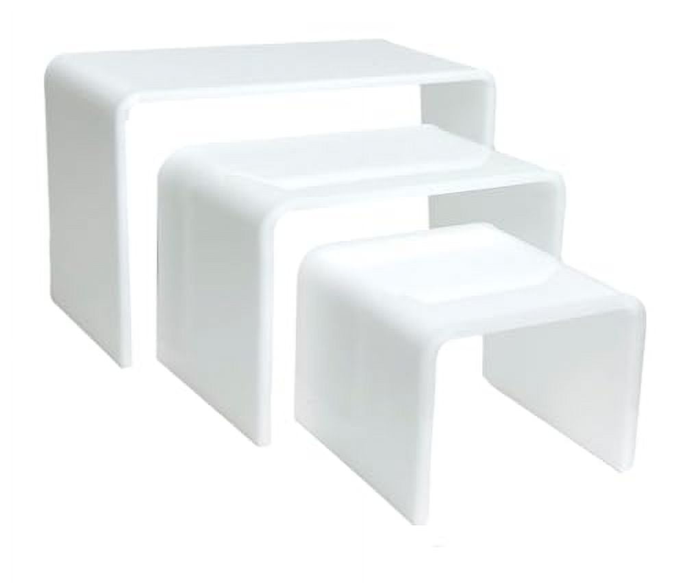T'z Tagz New 2 Inch Deep 3 Piece Solid White Acrylic Riser Display ...