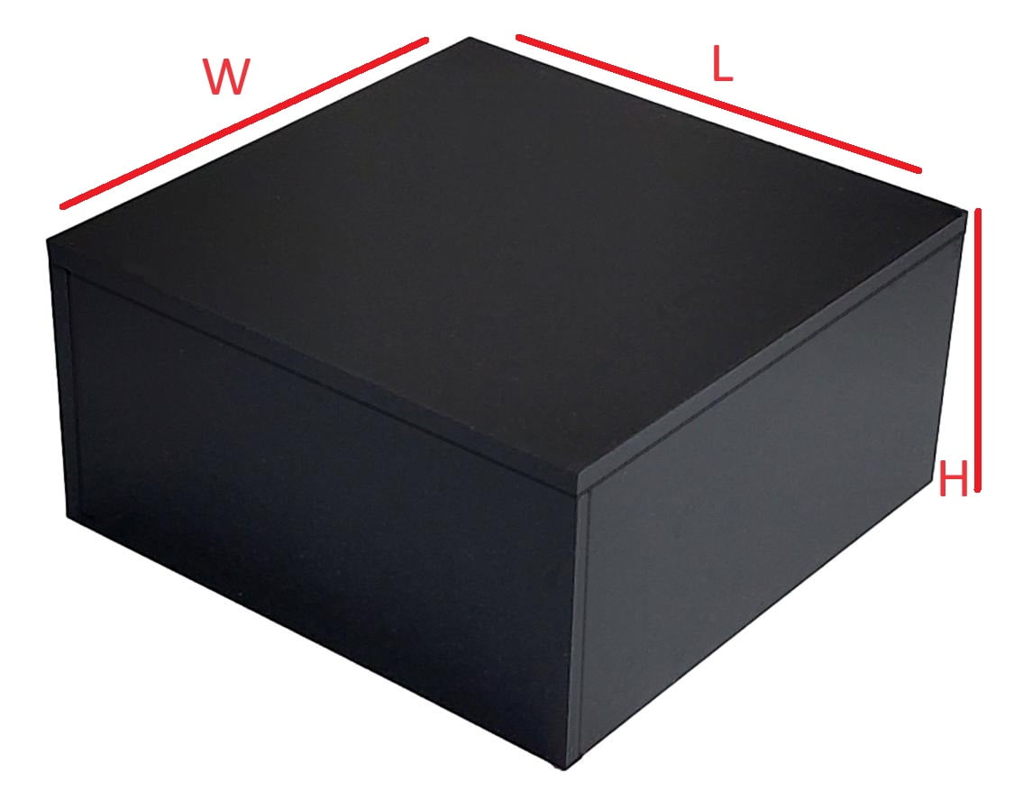 T'z Tagz New 3x3x1.5 Black Acrylic Display Riser Box Cube Pedestal ...