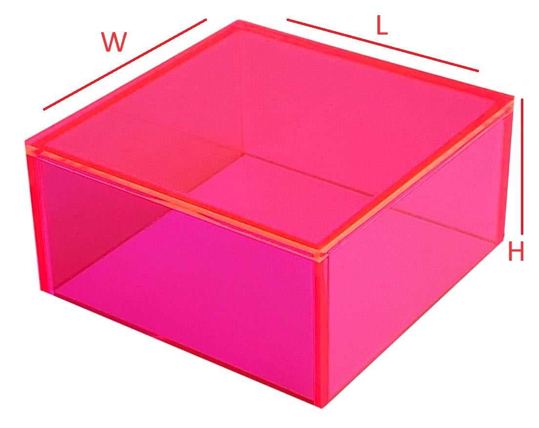 T'z Tagz New 3x3x1.5 Neon Red/Pink Acrylic Display Riser Box Cube ...