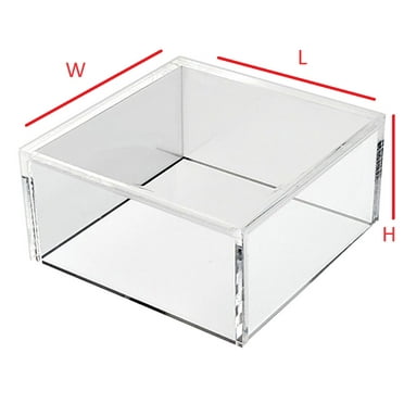 T'z Tagz New 2x2x1.5 Black Acrylic Display Tray Riser Box Cube Pedestal ...