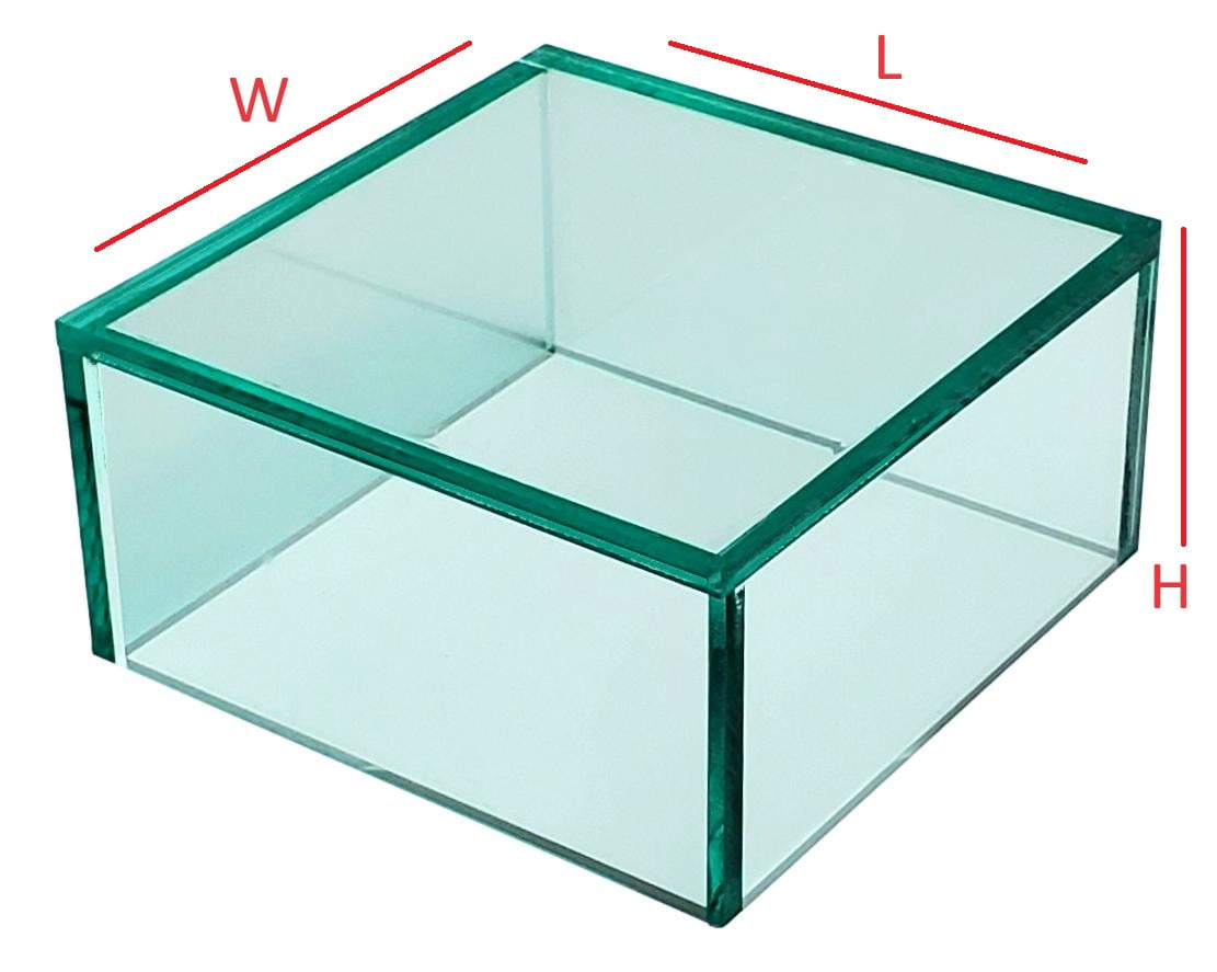 T'z Tagz New 3x3x2 Glass Green Acrylic Display Riser Box Cube Pedestal ...