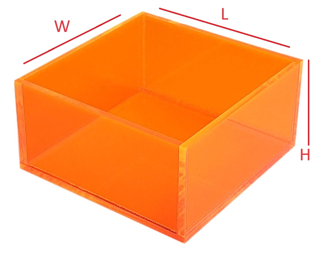 T'z Tagz New 3x3x2 Neon Orange Acrylic Display Riser Box Cube Pedestal ...