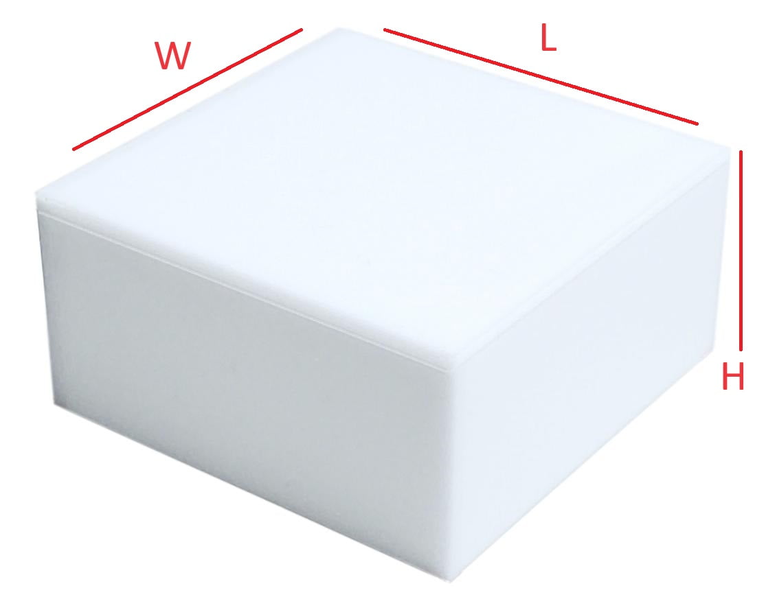 T'z Tagz New 3x3x2 White Acrylic Display Riser Box Cube Pedestal Stand ...