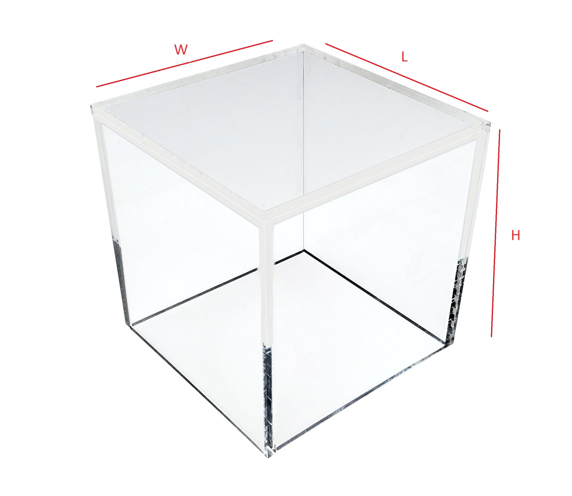 T'z Tagz New 4x4x4 Crystal-Clear Acrylic Display Box Decorative Cube ...