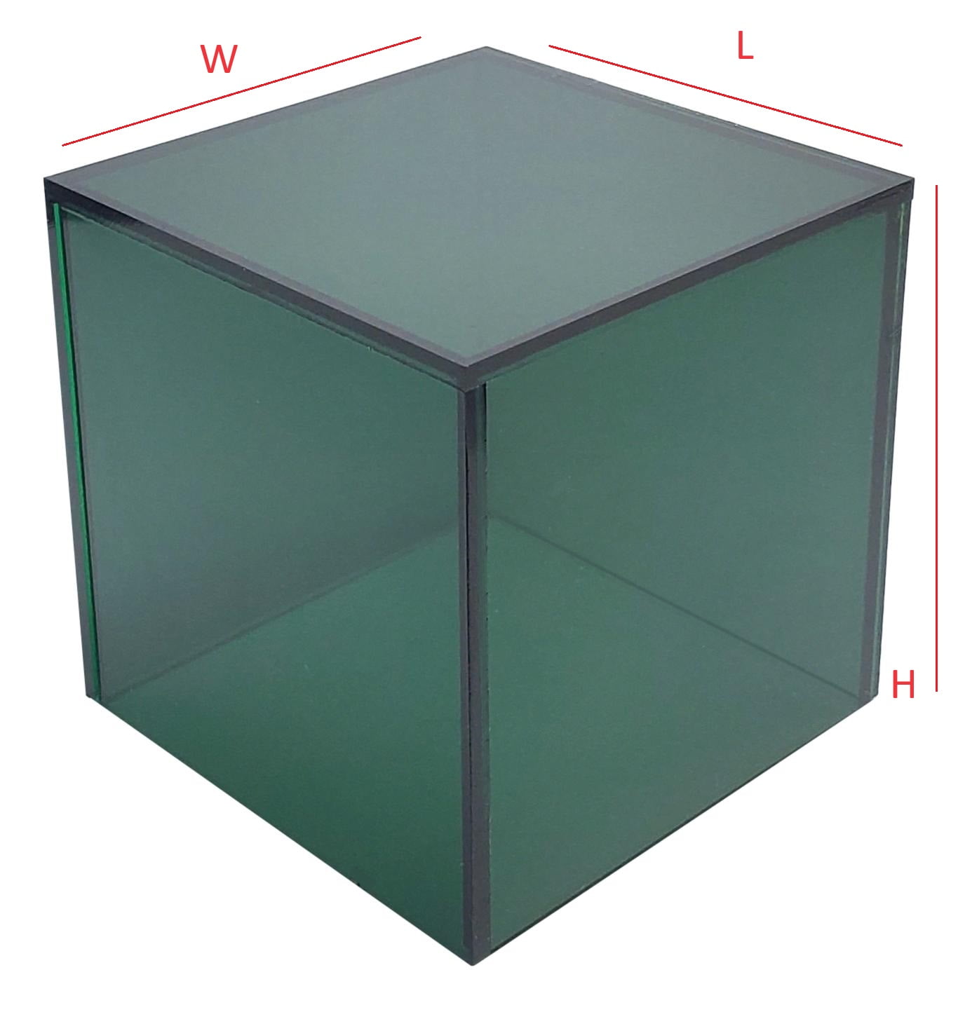 T'z Tagz New 4x4x4 Dark Green Acrylic Display Box Decorative Cube ...