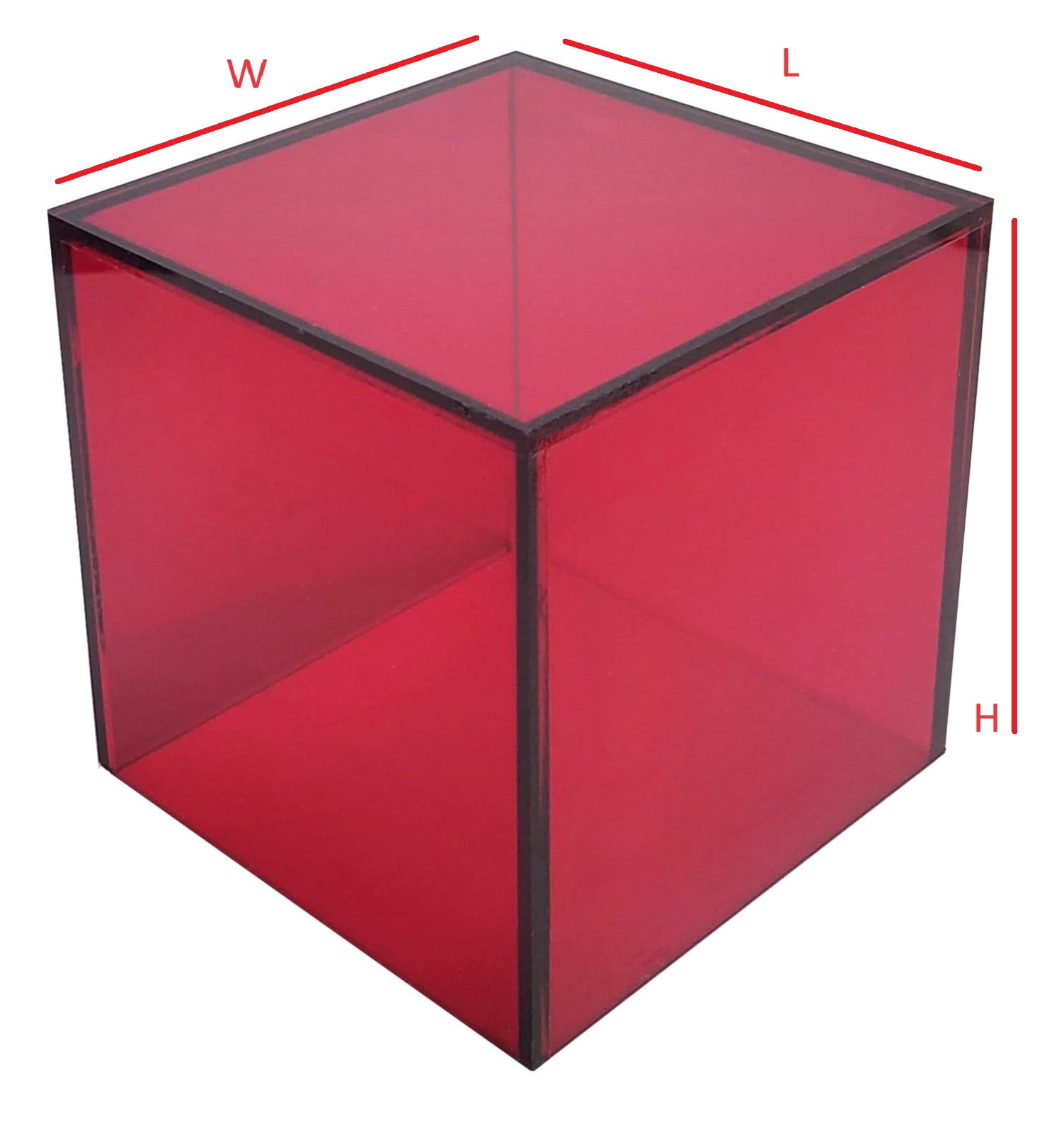 T'z Tagz New 4x4x4 Dark Red Acrylic Display Box Decorative Cube Stands ...