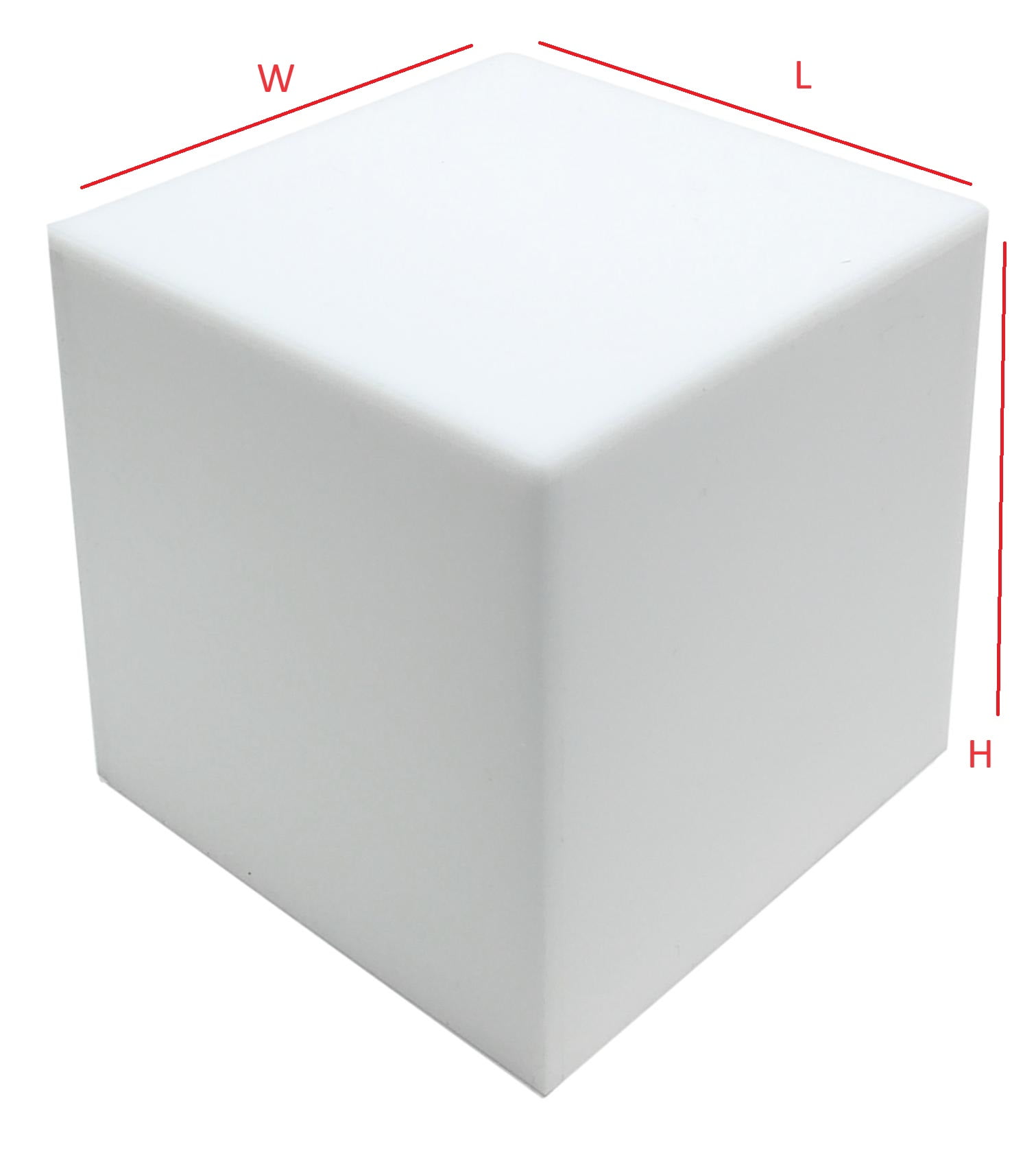 T'z Tagz New 6x6x6 Solid White Acrylic Display Box Decorative Cube ...