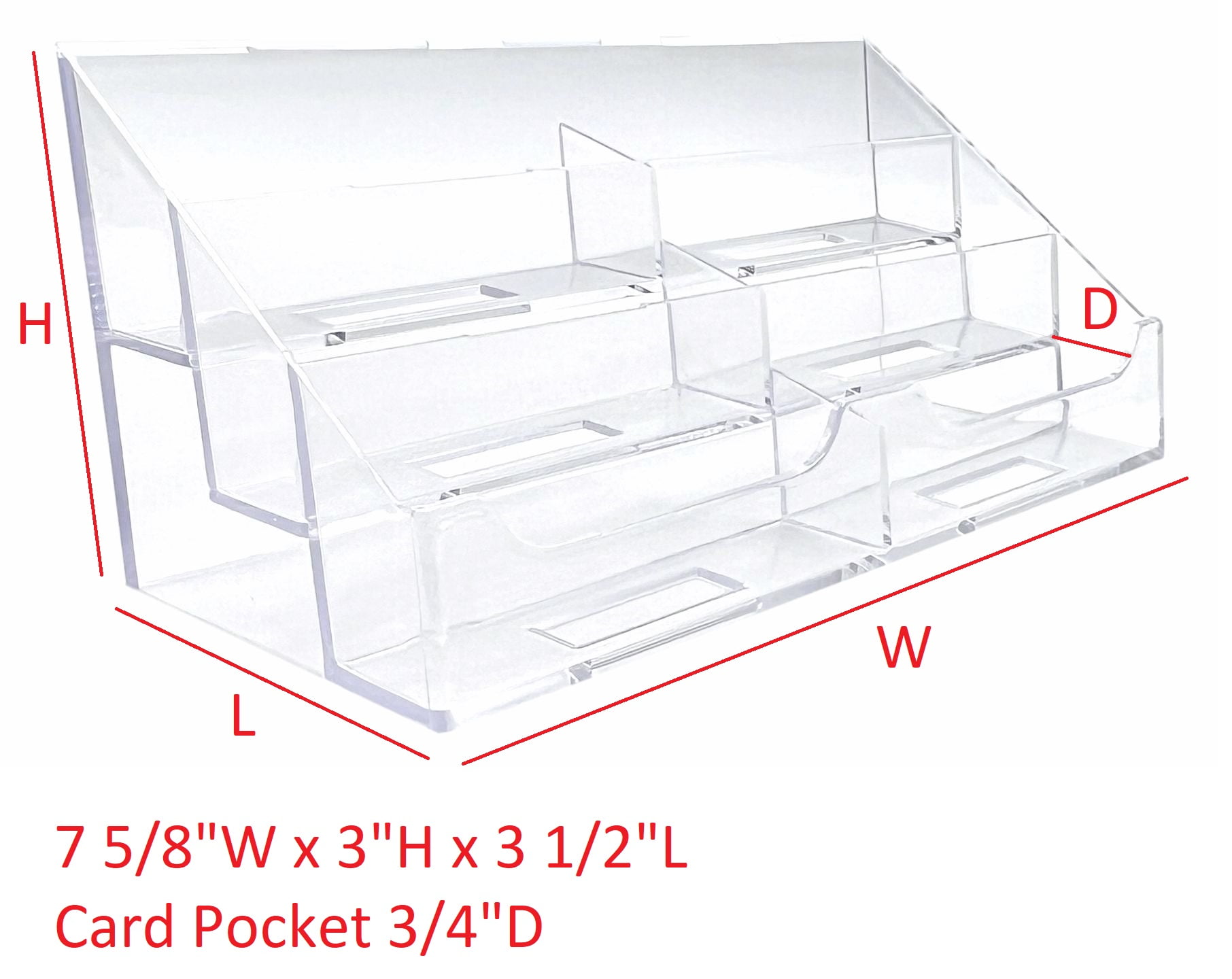 T'z Tagz New Clear 6 Pocket Business Card Holder Tabletop Display Stand ...