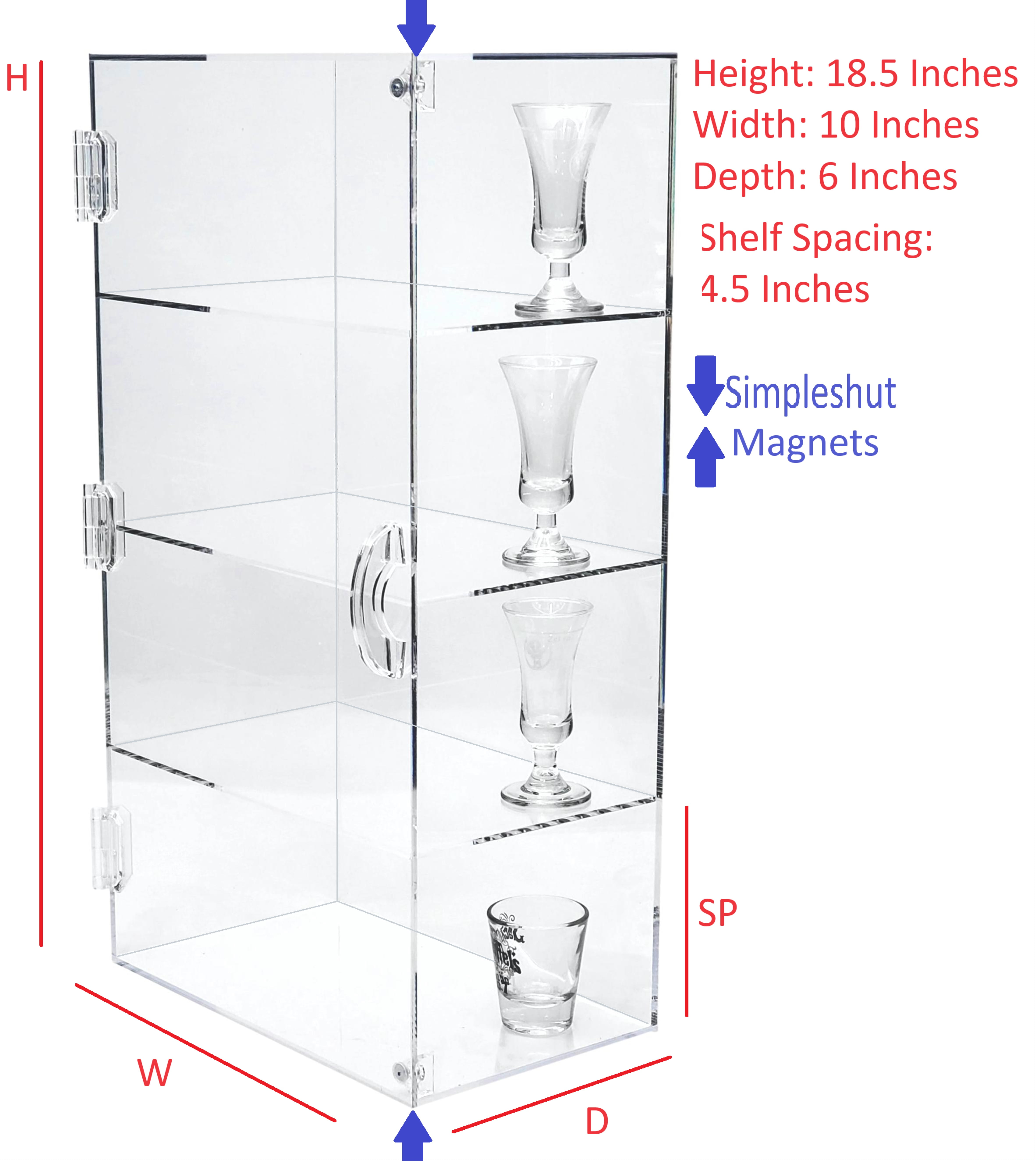 T'z Tagz New Clear Acrylic Countertop Display Case Showcase Non-Locking ...