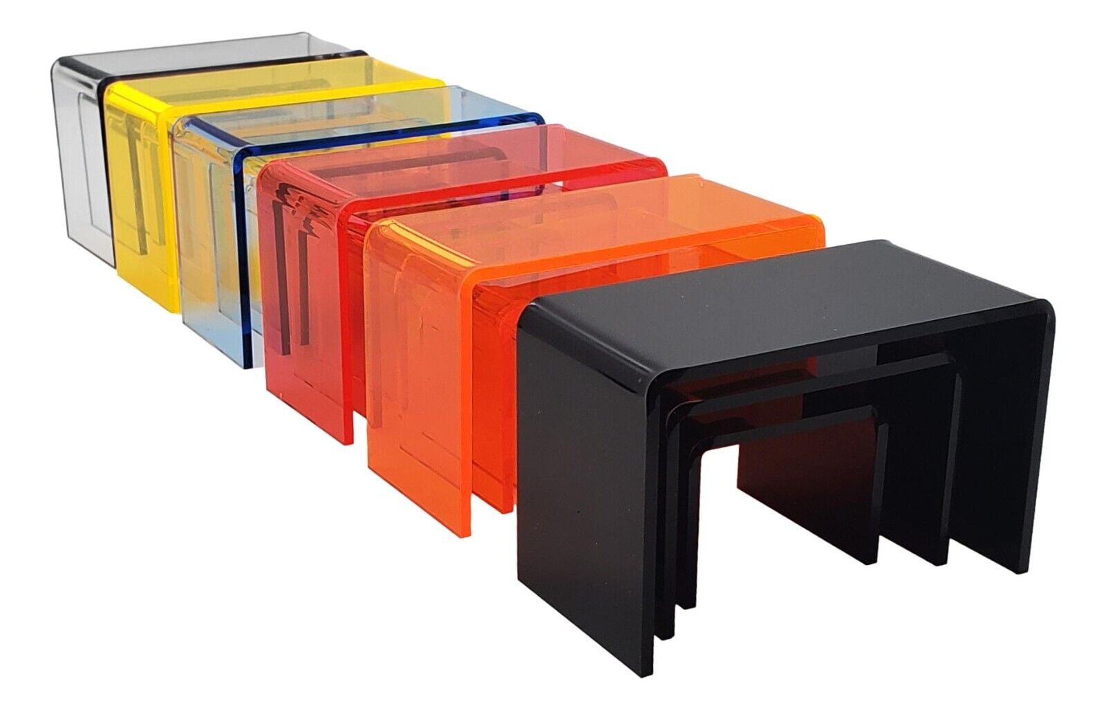 T'z Tagz New Pack of 18 Clear Acrylic Risers Solid Black Red Blue ...