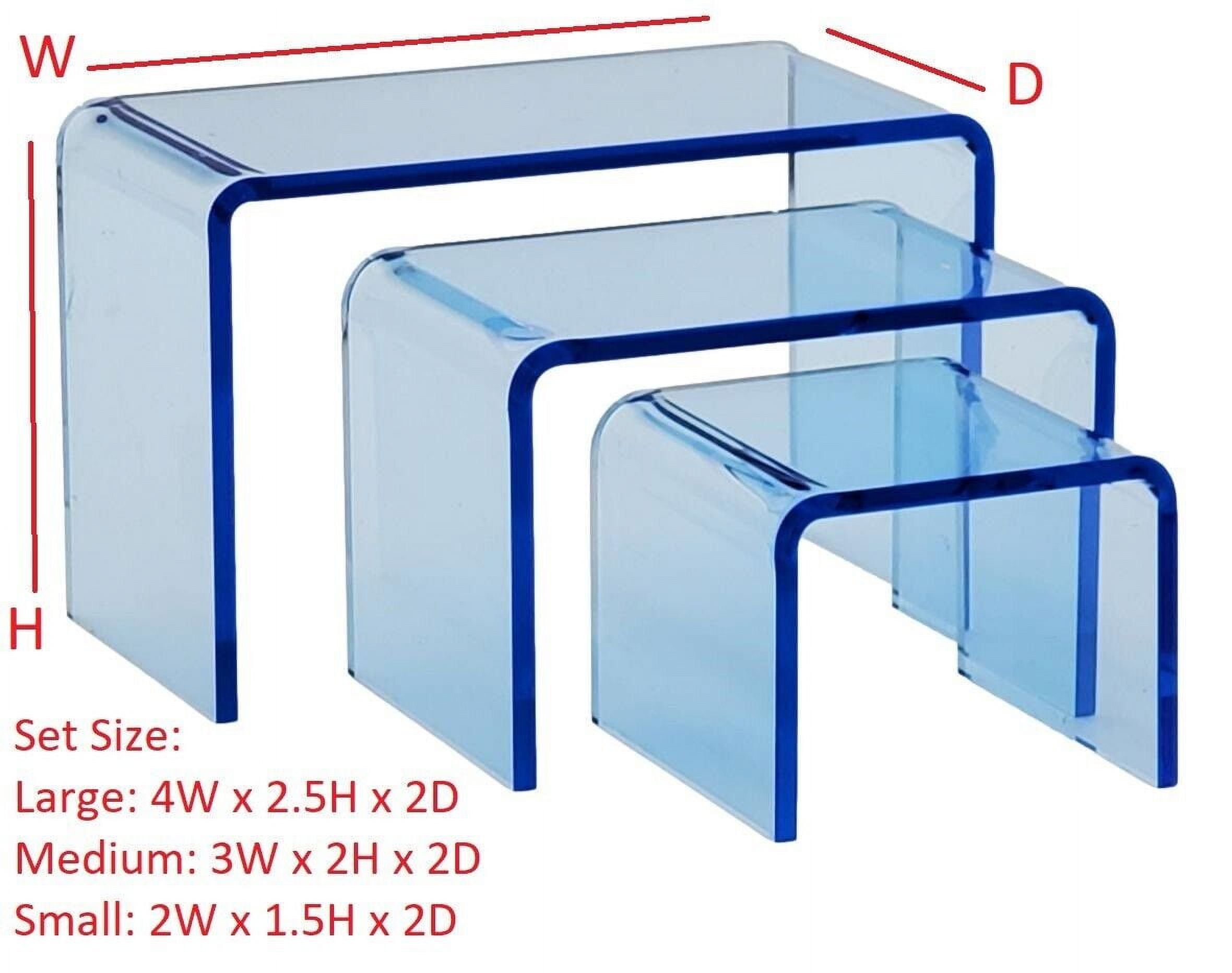 T'z Tagz New Transparent Neon Blue Acrylic Riser Display Stands for ...