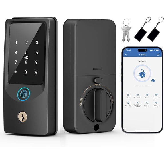 T02 Fingerprint Keyless Entry Door Lock - Built in WiFi, Lock for Front ...