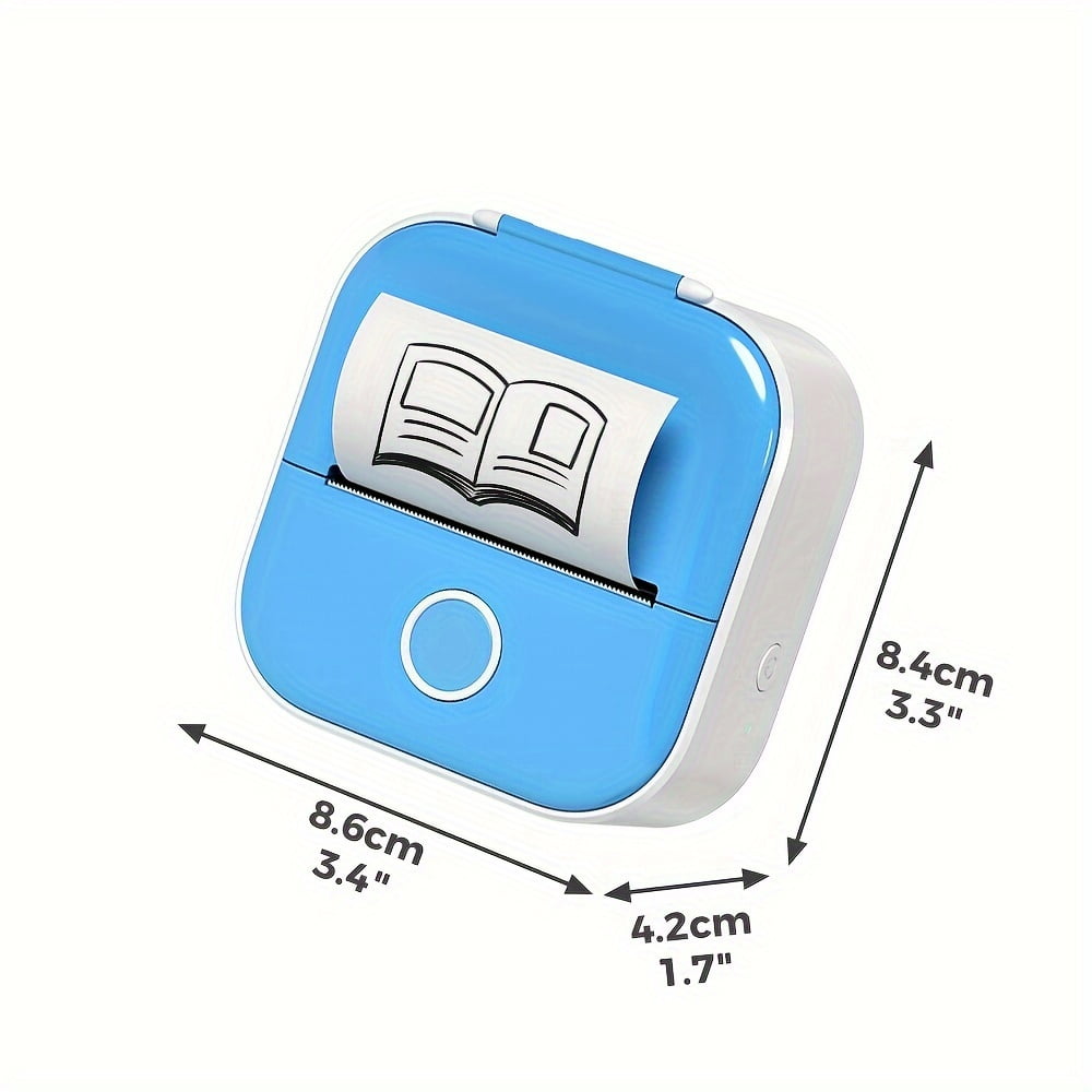 T02 Portable Mini Thermal Printer with 1 Roll of 2-inch (53mm) Thermal ...
