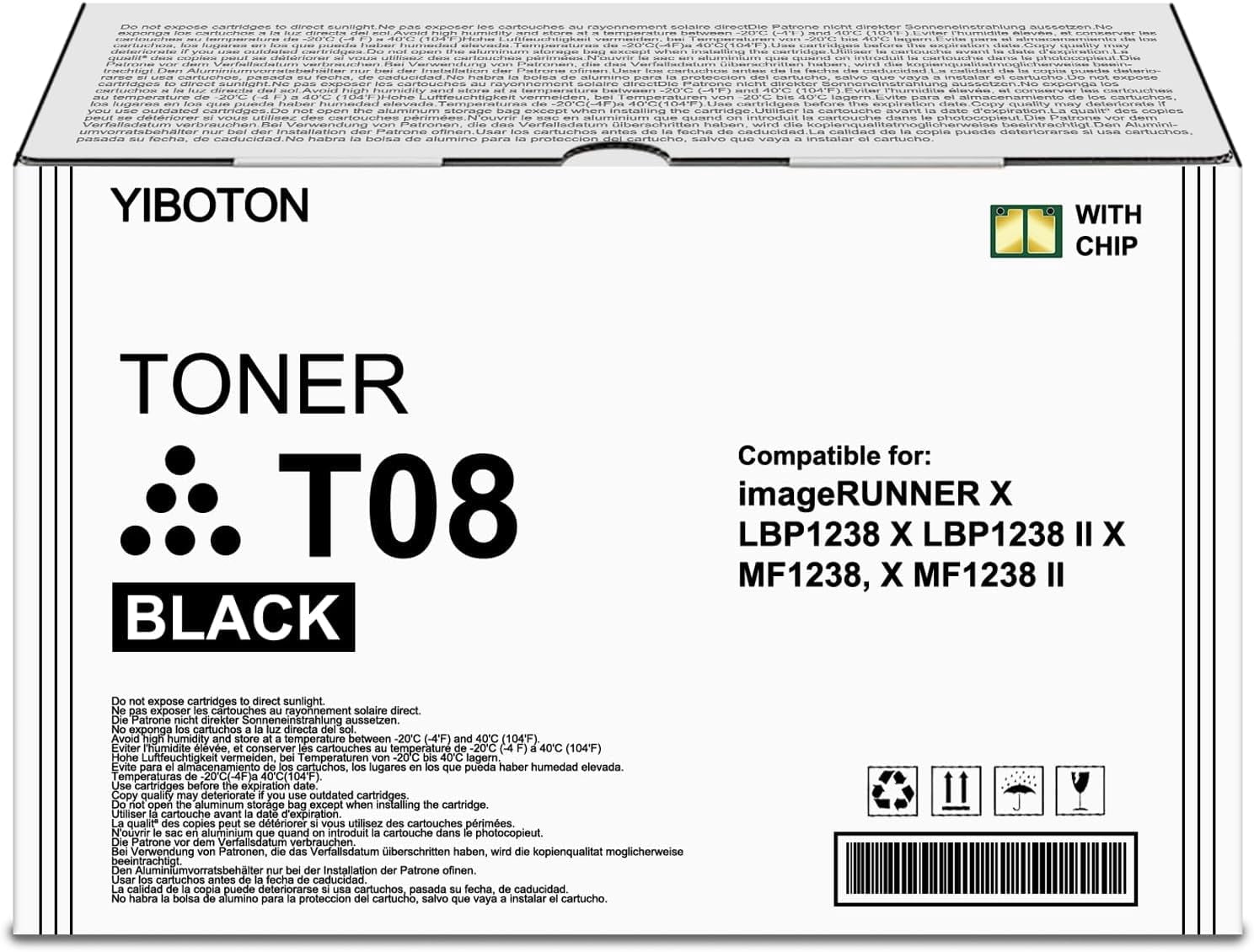 T08 Black Toner Cartridge 3010C005AA Toner Compatible for Canon ...
