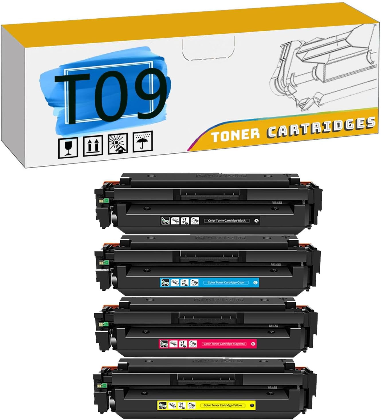 T09 T09BK T09C T09M T09Y Toner Cartridges Compatible for Canon Image ...