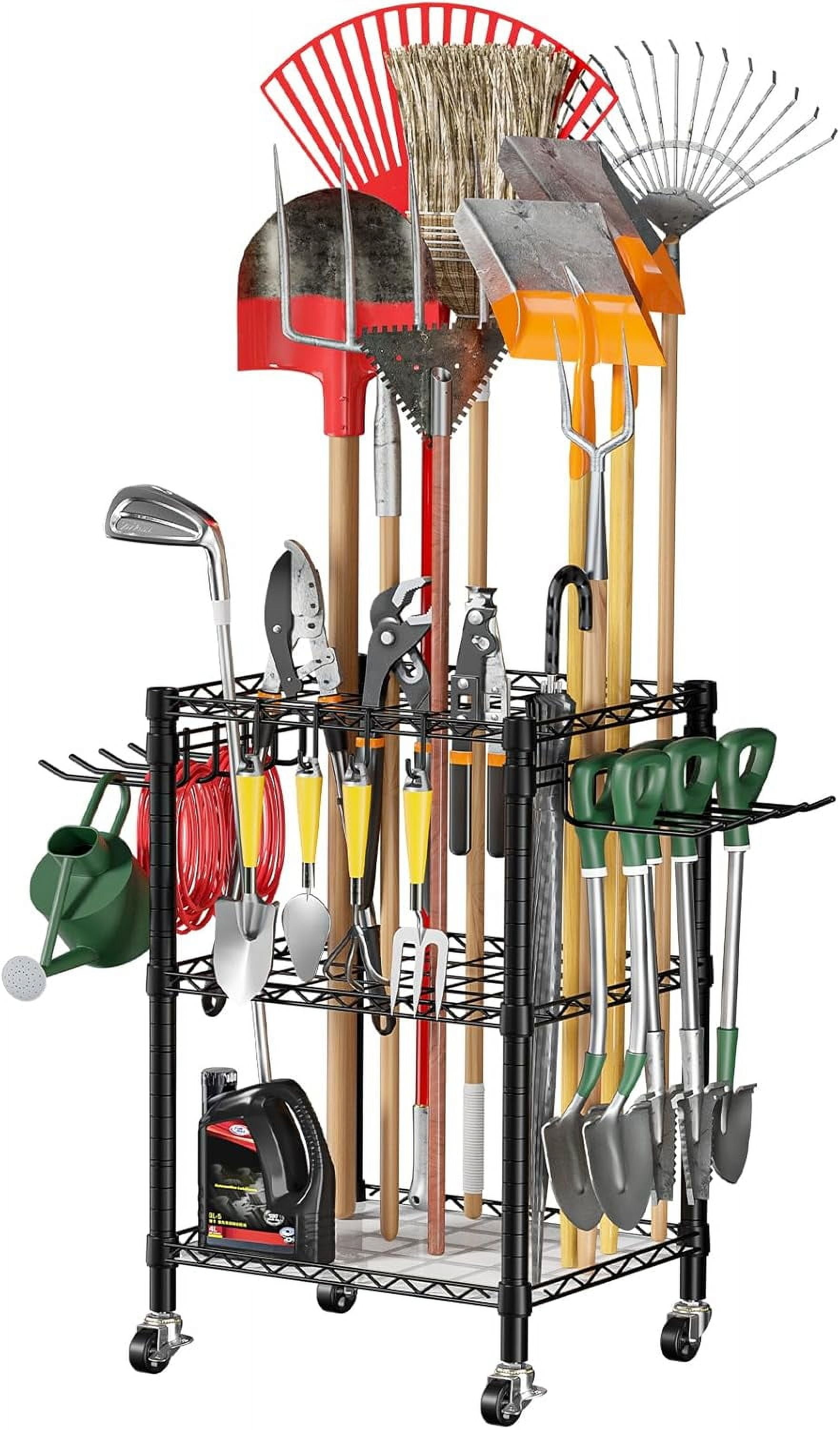 T1 Garden Tool Organizer（With Lockable Wheels）Heavy Duty Garage Tool ...