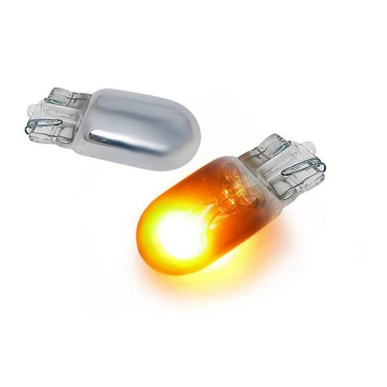 Spec-D Tuning 2Pc T10 Wedge Chrome 194 Light Bulbs 12V 5W Amber Signal ...