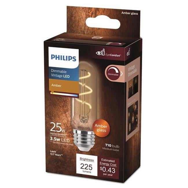T10 E26 Medium LED Bulb, Amber - 25W Equivalence - Walmart.com