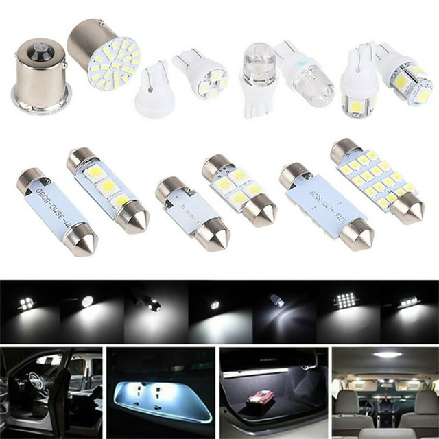 T10 LED Light Car Bulbs 14 PCS Auto Lamp For Interior Dome Map Set ...