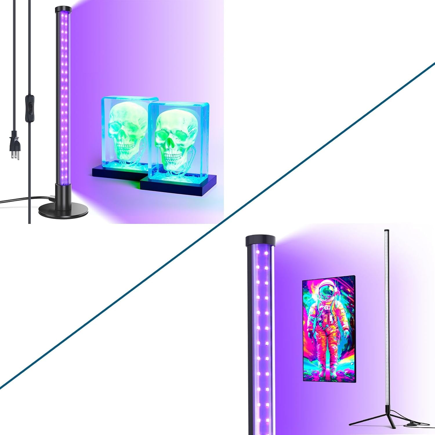 T10 LED Standing Black Light 4FT 42W and T10 Vertical Standing Table ...