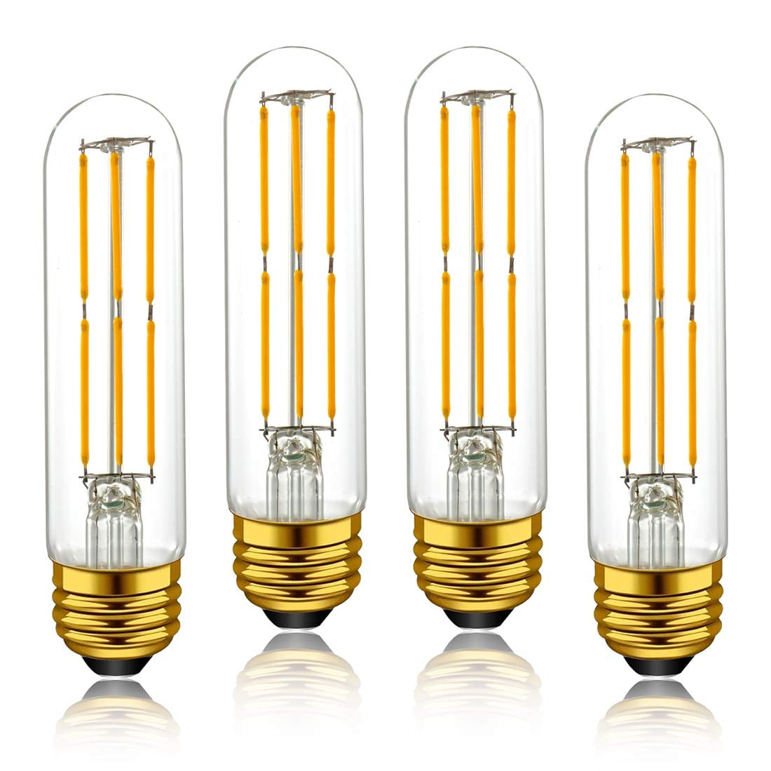 T10 LED Tubular Light Bulbs - Warm White 2700K, Dimmable Vintage ...