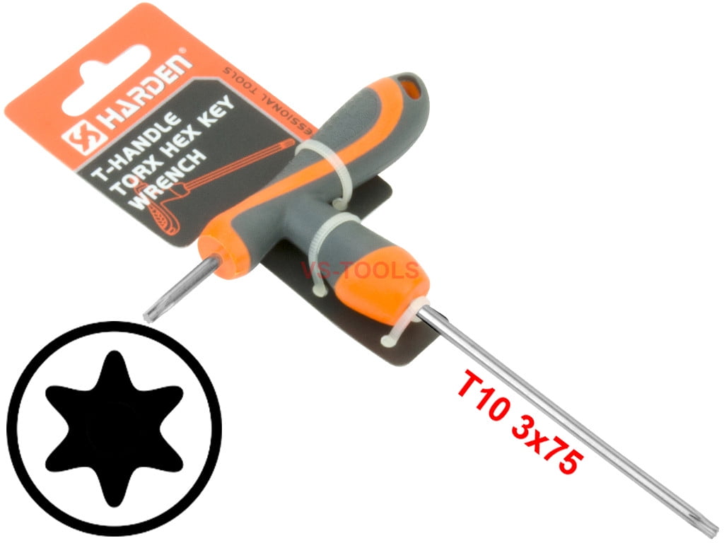 T10 T-Handle Torx Torque 6 Point Star Key CRV TPR Screwdriver Wrench ...