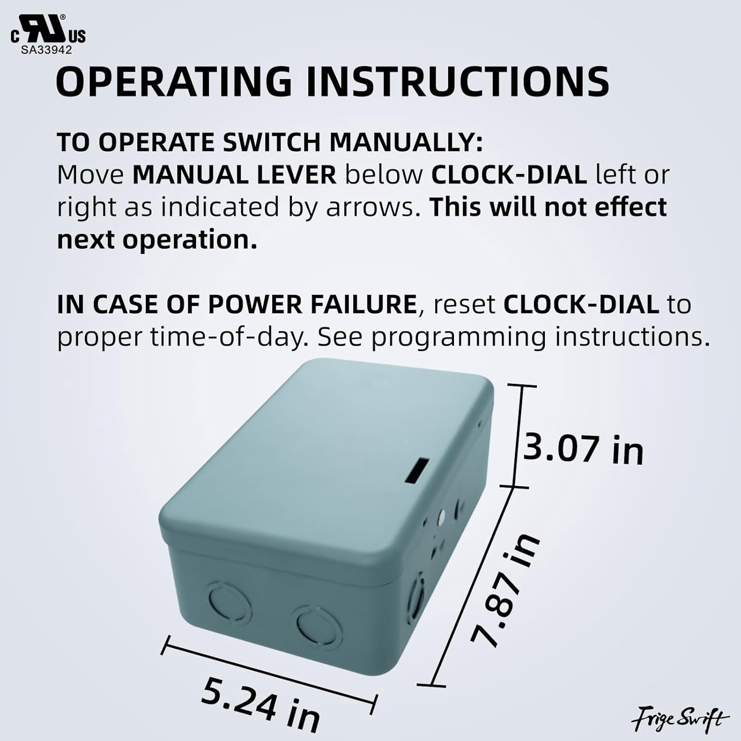 T104 24-Hour Heavy-Duty Mechanical Timer, 40A DPST Switch for ...