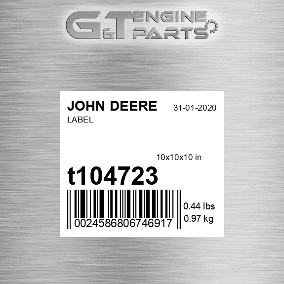 T104723 LABEL fits JOHN DEERE (New OEM) - Walmart.com