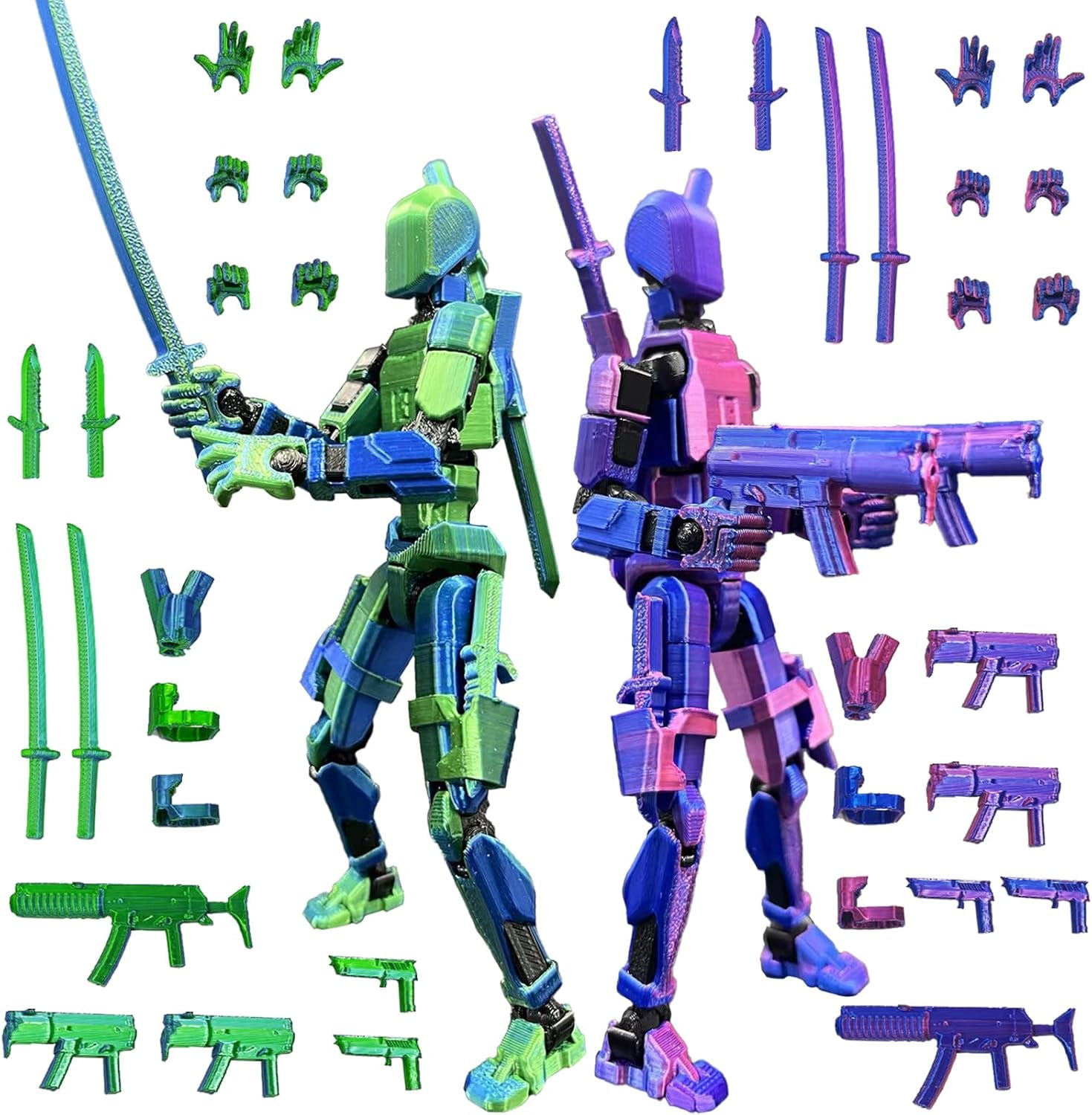 T13 3D Action Figure Set (Assembly Completed), 3D Printed Multi-Jointed ...